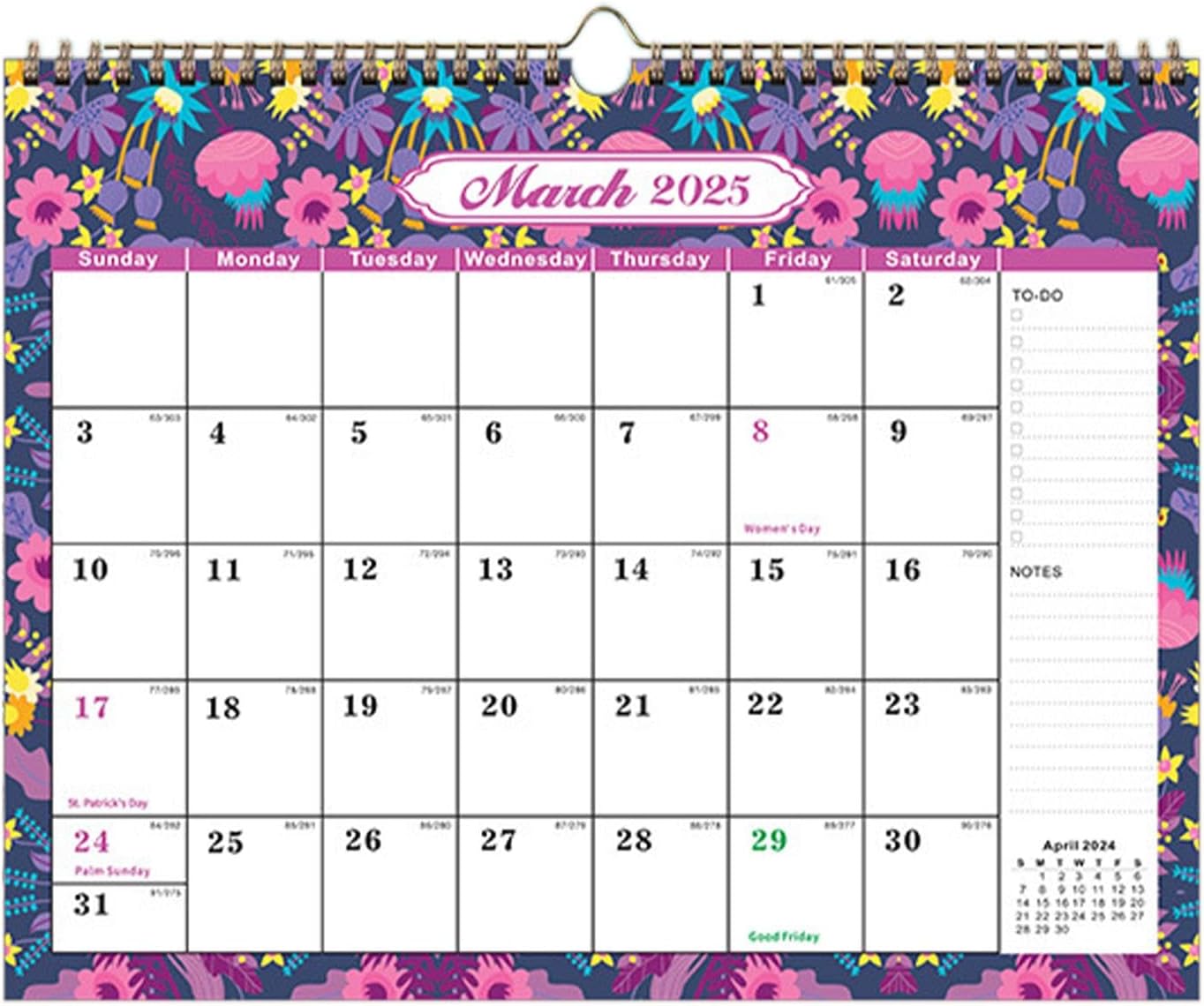 Floral Wall Calendar From January 2025-June 2026 Tear-Off Monthly ...