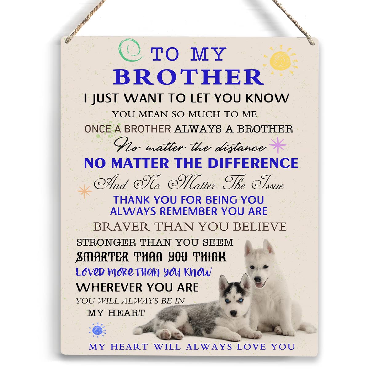 Amazon.com: Gifts for Brother to My Brother Wooden Hanging Sign Brother ...