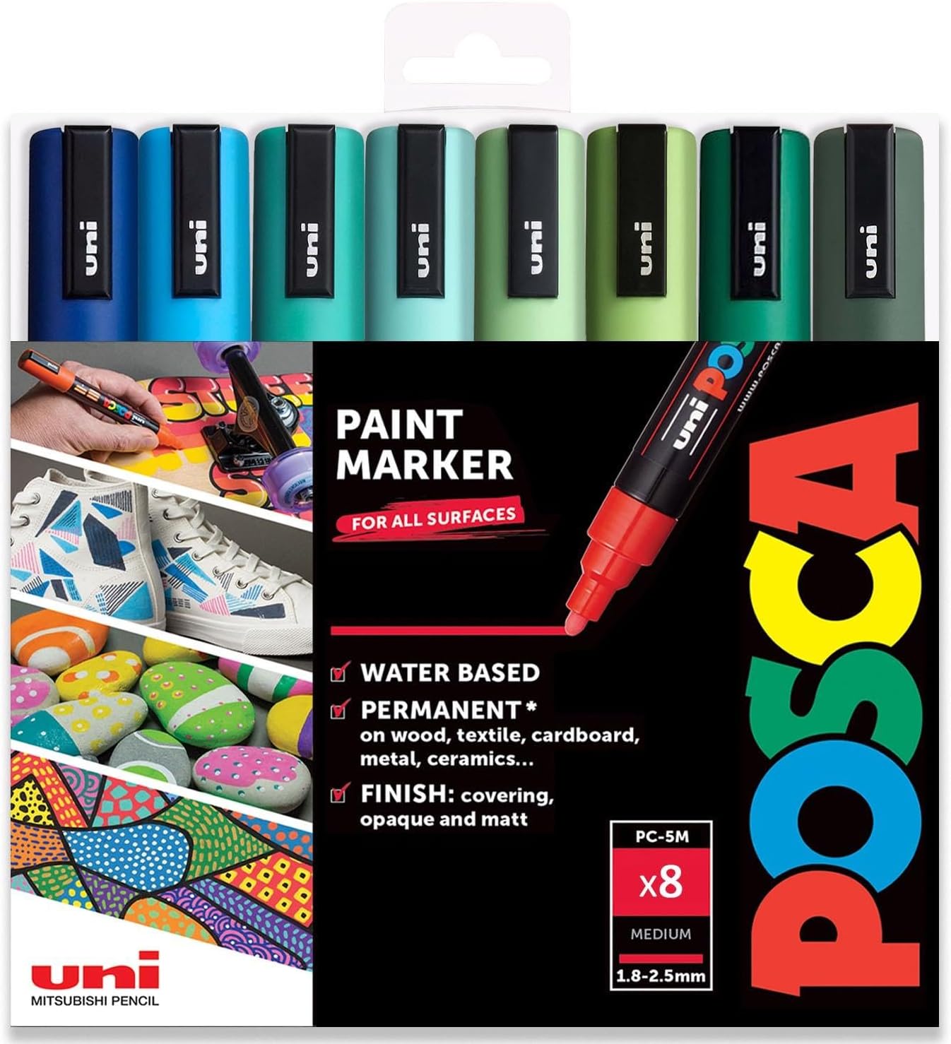 Amazon.com : Uni Posca Medium Marker, Green (PC5M.6), 1 Count (Pack of ...