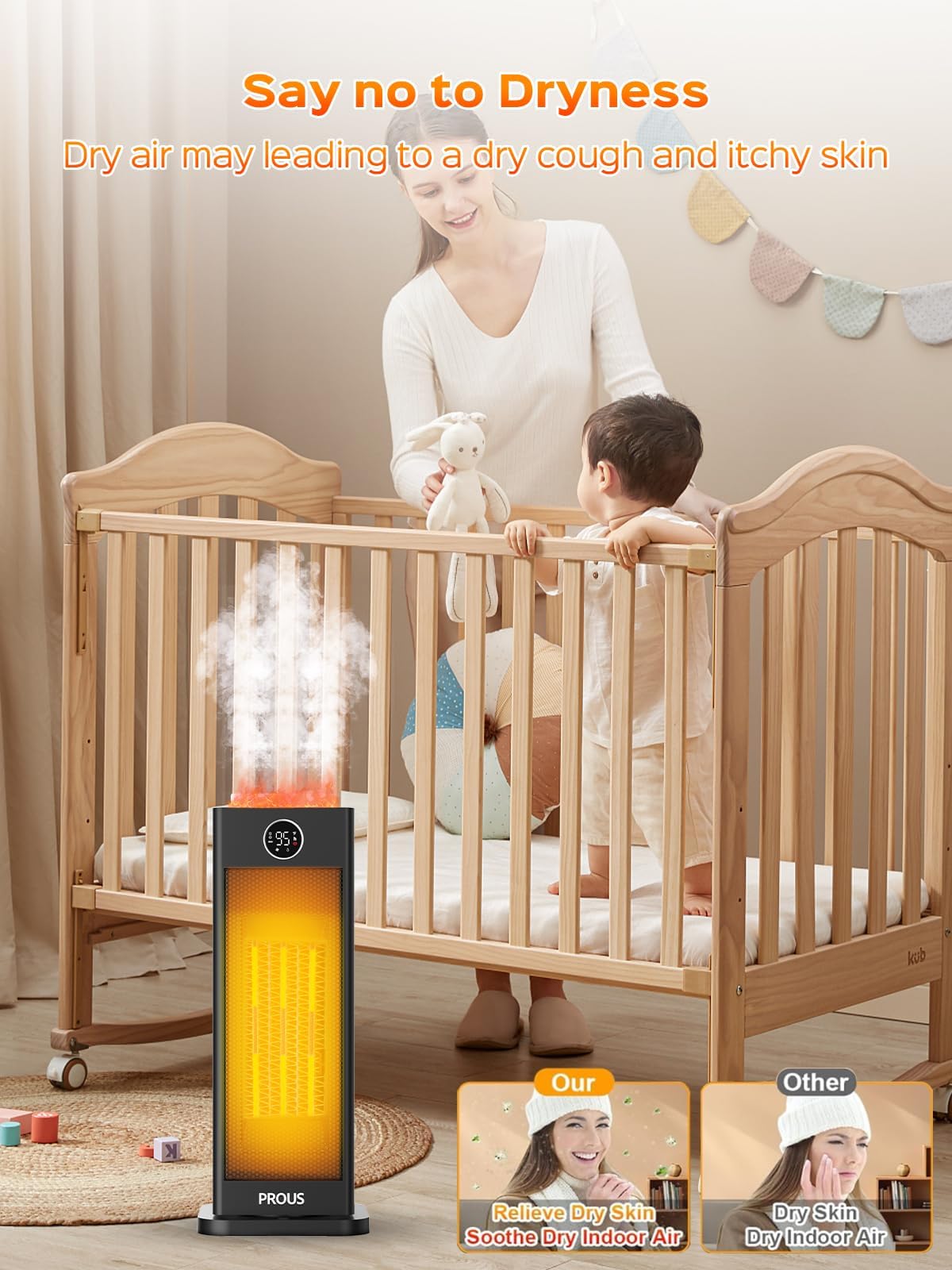 PROUS Space Heaters for Indoor Use, 2023 Upgraded PTC Space Heater ...