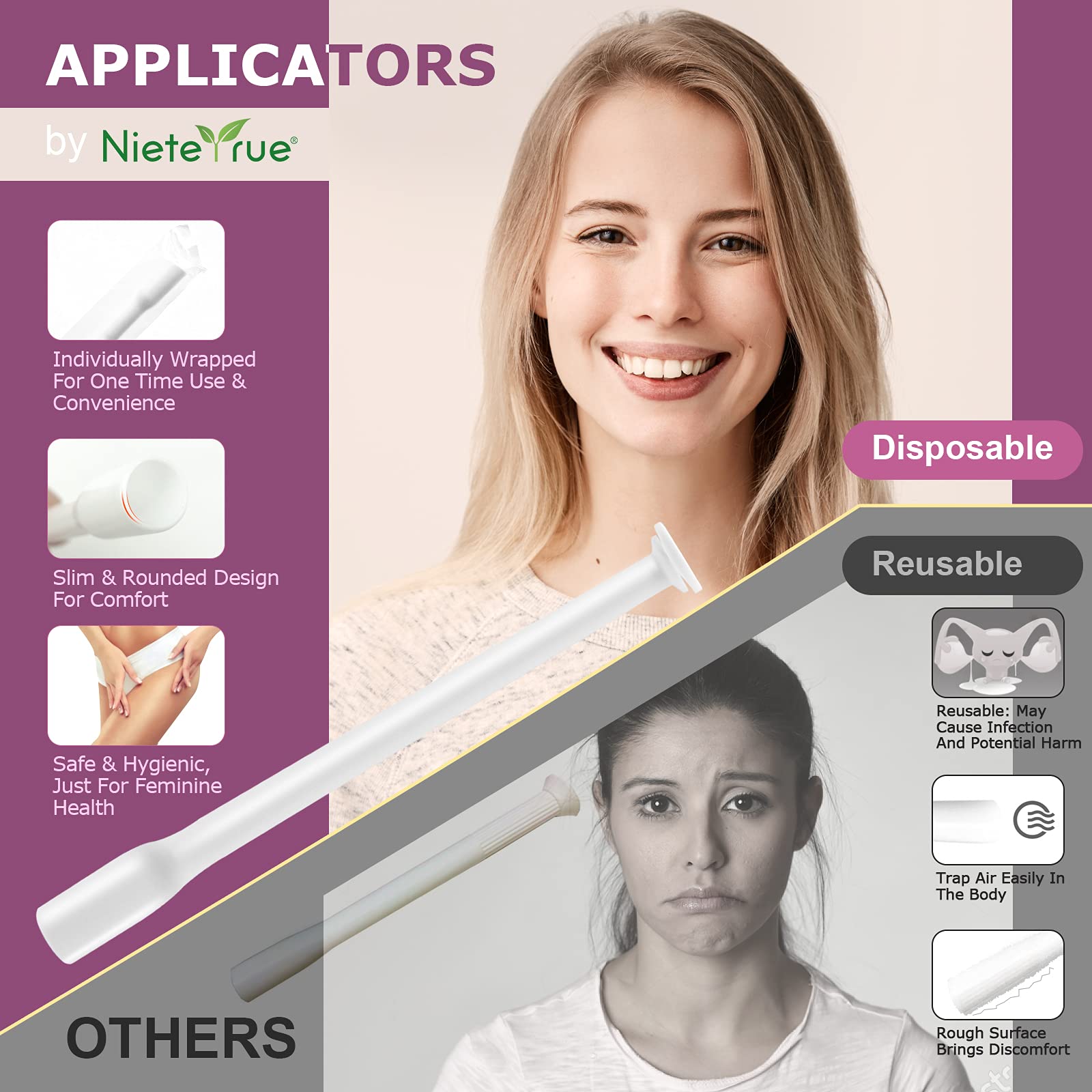 Buy Disposable Vaginial Applicators Individually Wrapped Hygienic Fit ...