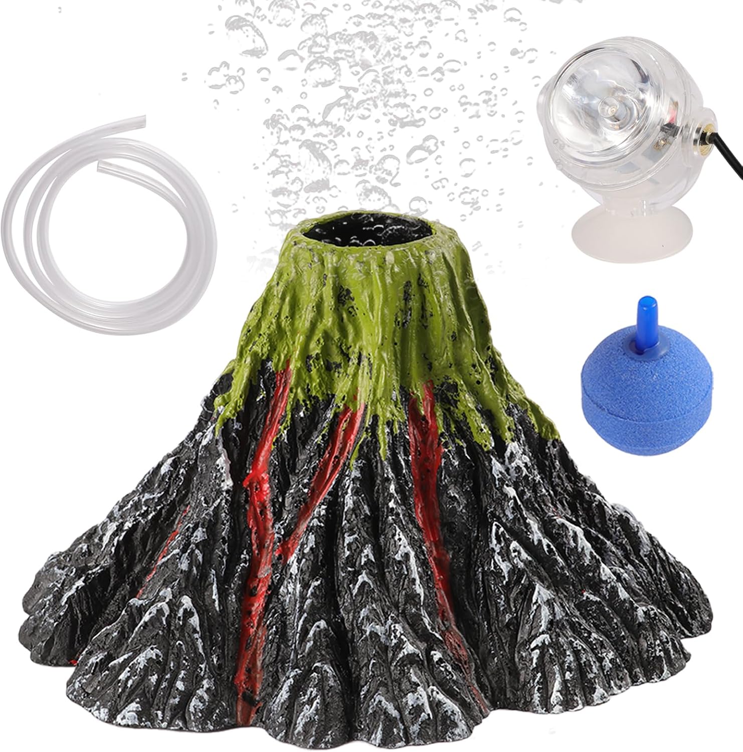 Amazon.com : FISORAS Aquarium Volcano Ornament Kit, Bubbler Decorations ...