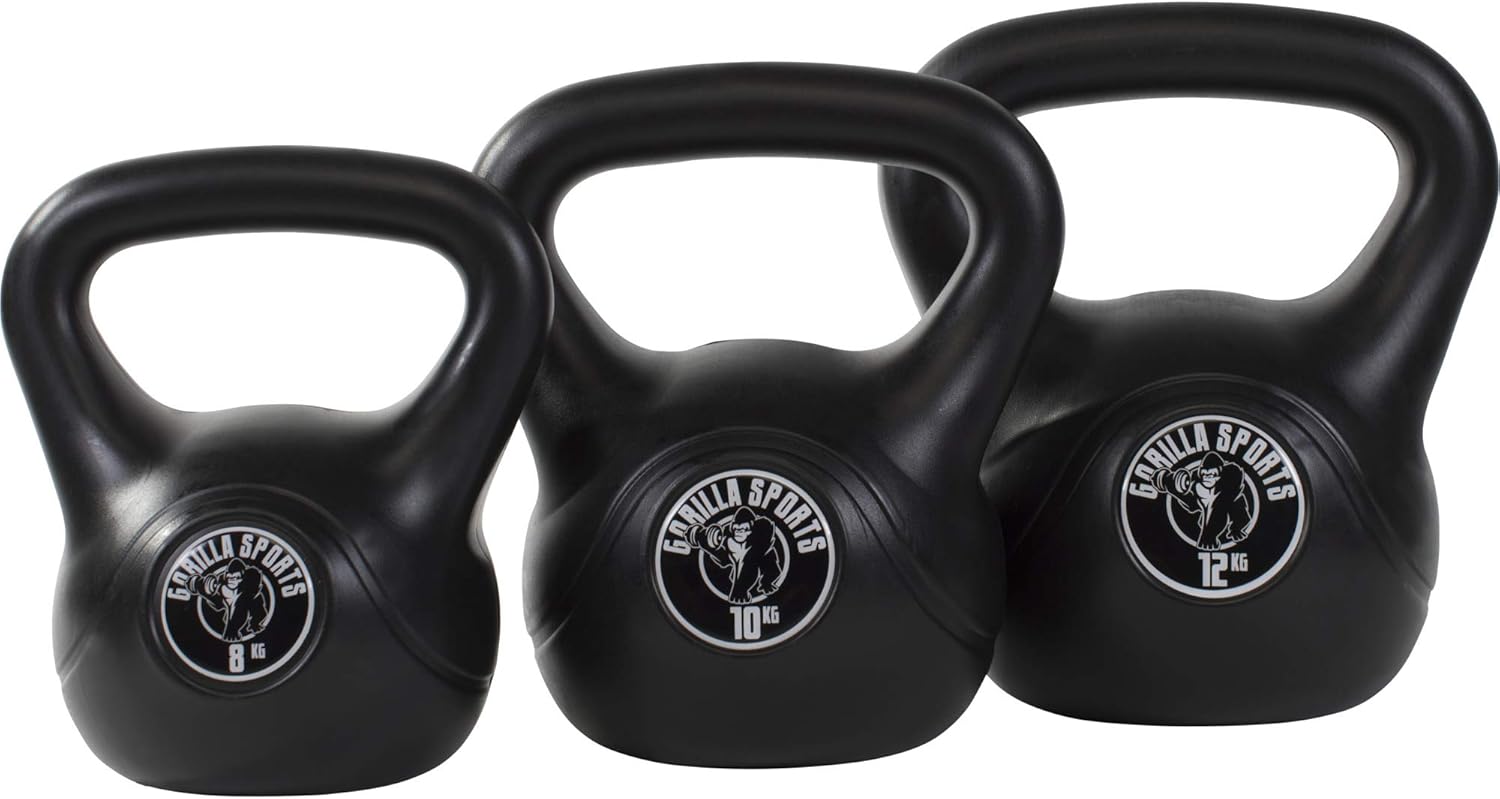 GORILLA SPORTS® Kettlebell - 2kg, 3kg, 4kg, 5kg, 6kg, 8kg, 10kg, 12kg, 14kg, 16kg, 18kg, 20kg ...