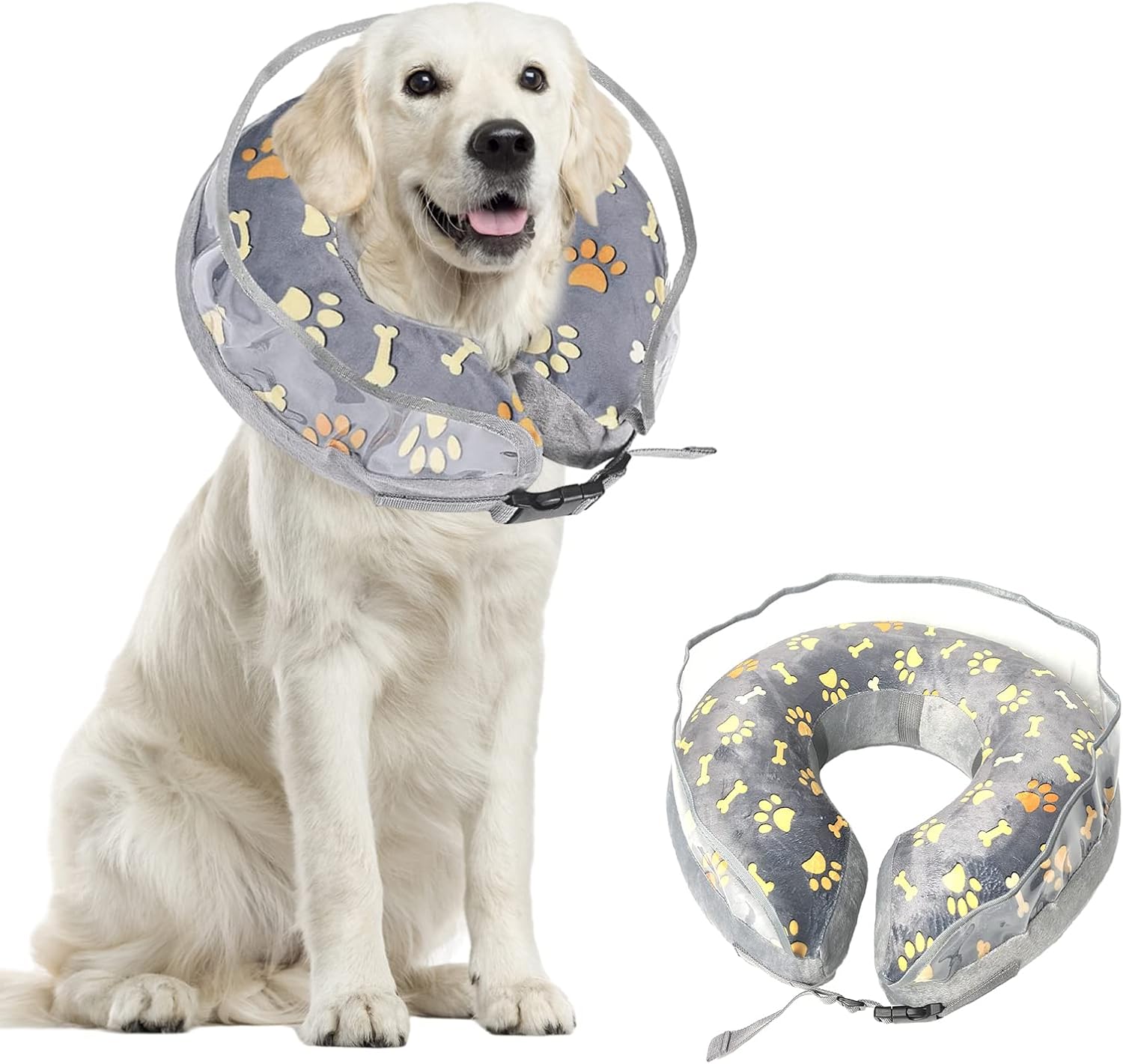 Yunnyp Dog Cone Inflatable Dog Cones After Surgery Soft Recovery ...