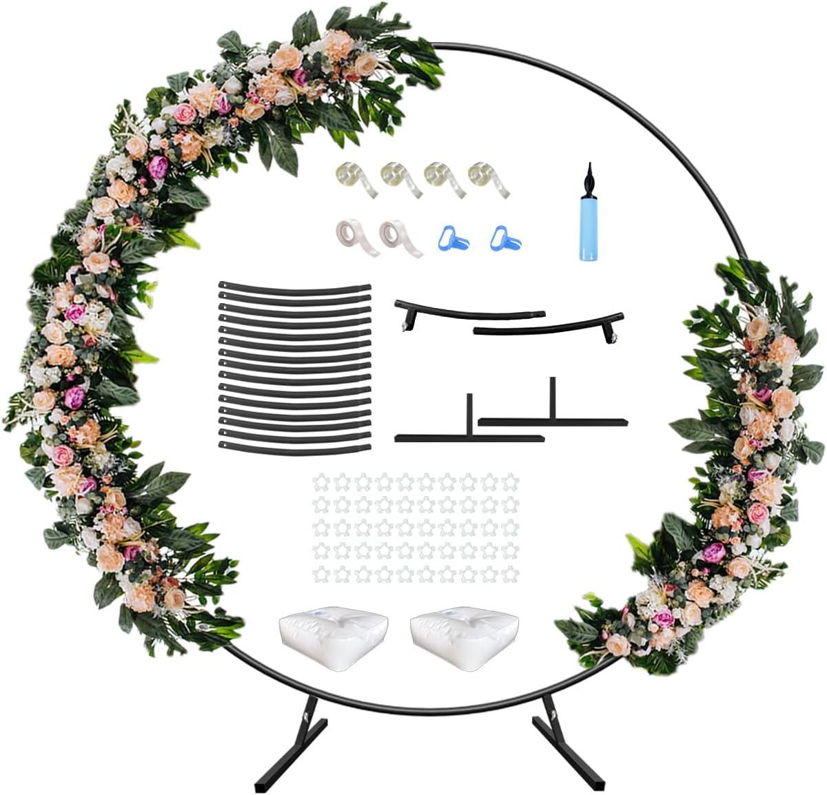 Amazon.com : 7.2 FT Round Backdrop Stand - Sturdy Metal Circle Arch ...