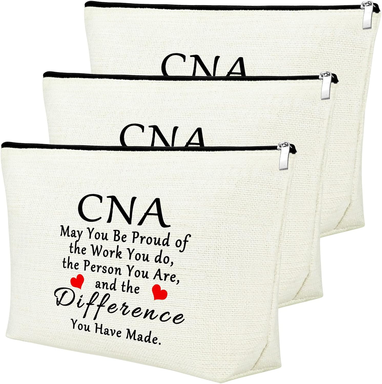 Amazon.com: 3Pcs CNA Makeup Bag Set Certified Nursing Assistant Gifts ...