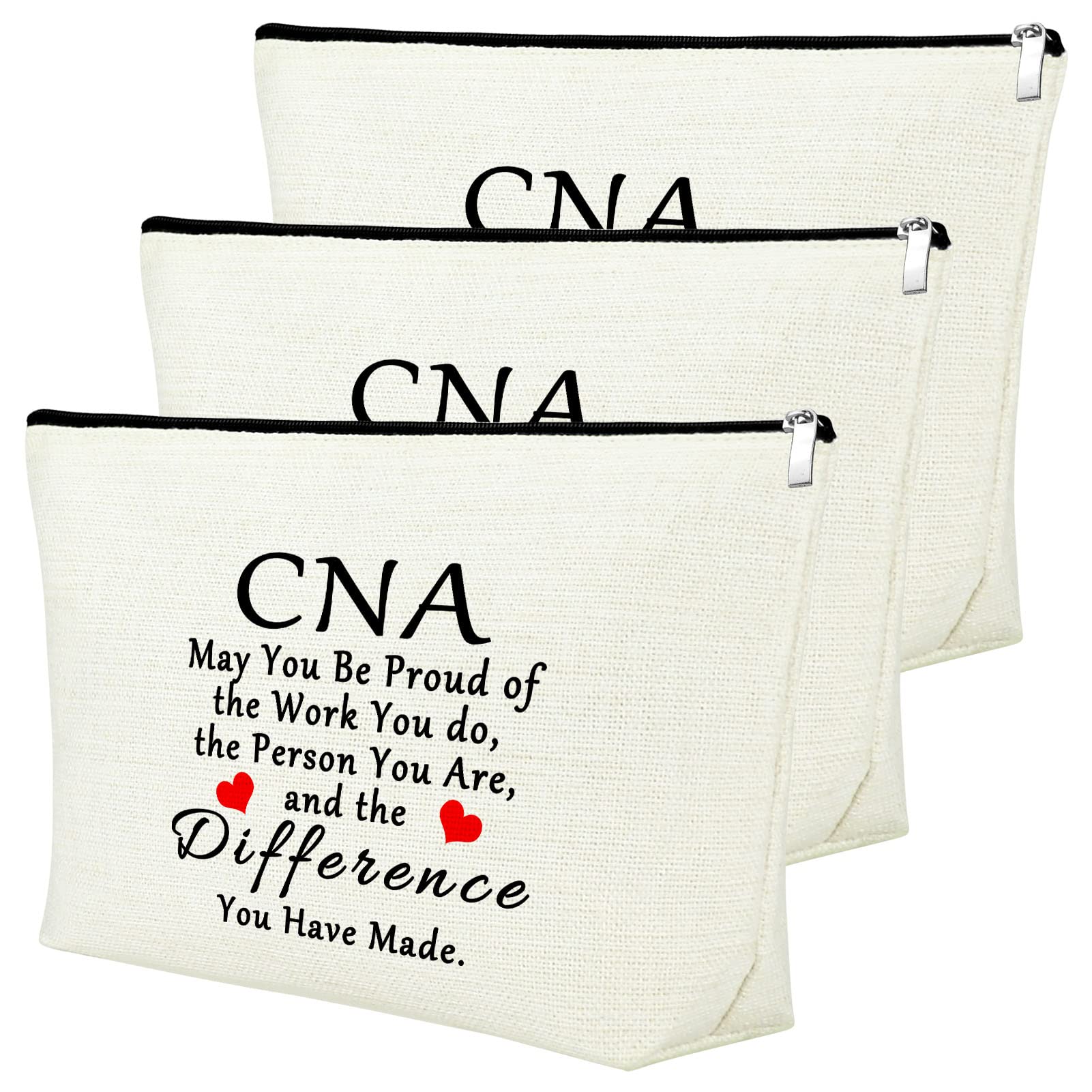 Amazon.com: 3Pcs CNA Makeup Bag Set Certified Nursing Assistant Gifts ...