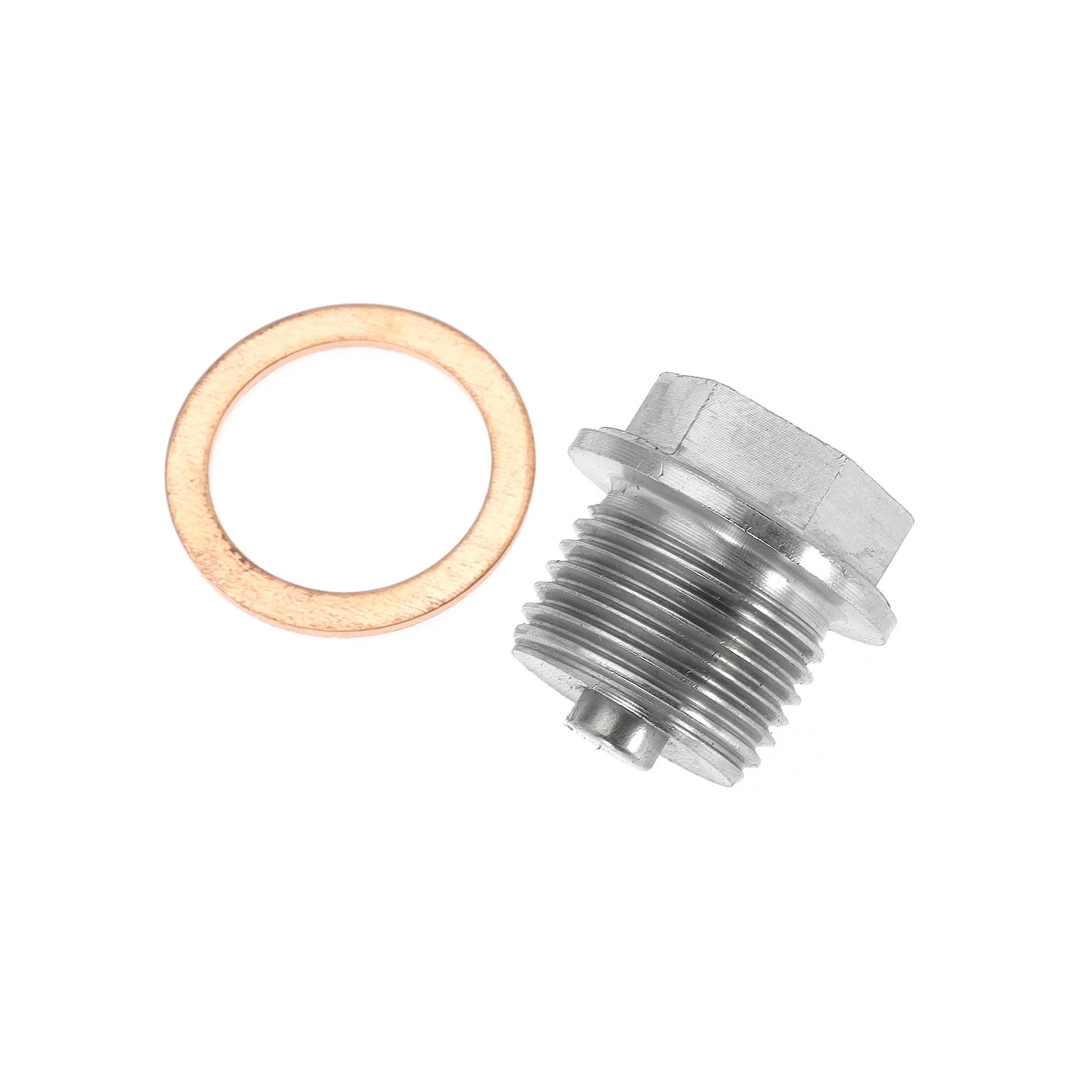 Amazon.com: Magnetic Oil Drain Plug with Red Copper Crush Washer ...