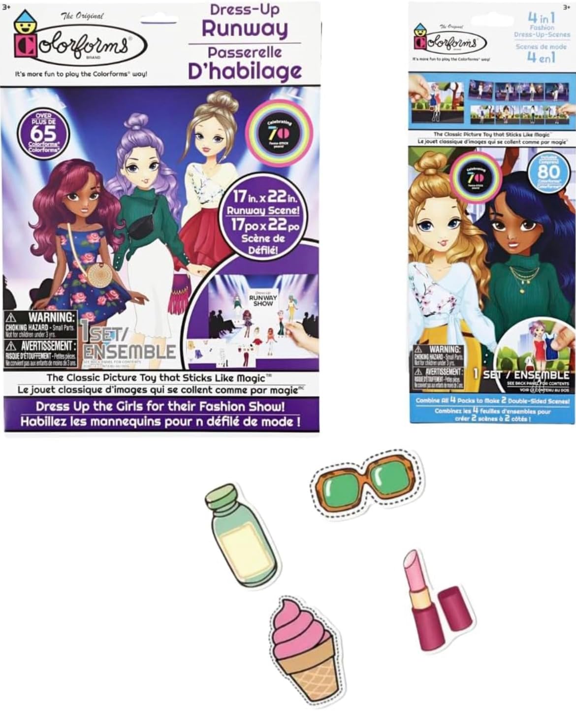 Amazon.com: The Original Colorforms Runway Fashion Dress-Up Sticker ...