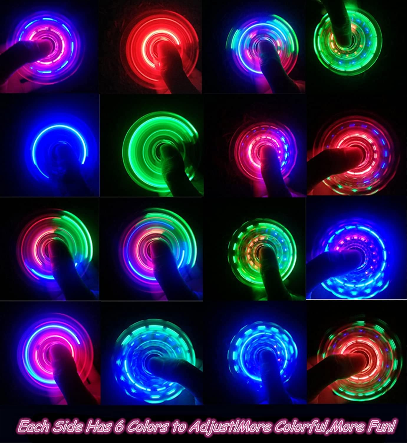 TB® LED Light up Fidget Spinner , Clear Fidget Toys, Anxiety Toys ...