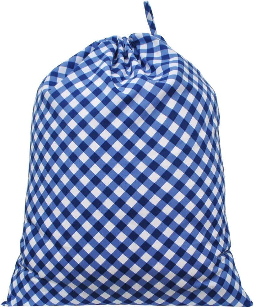 Amazon.com: Plaid Checkered Pattern Print Pull Draw String Laundry Bag ...