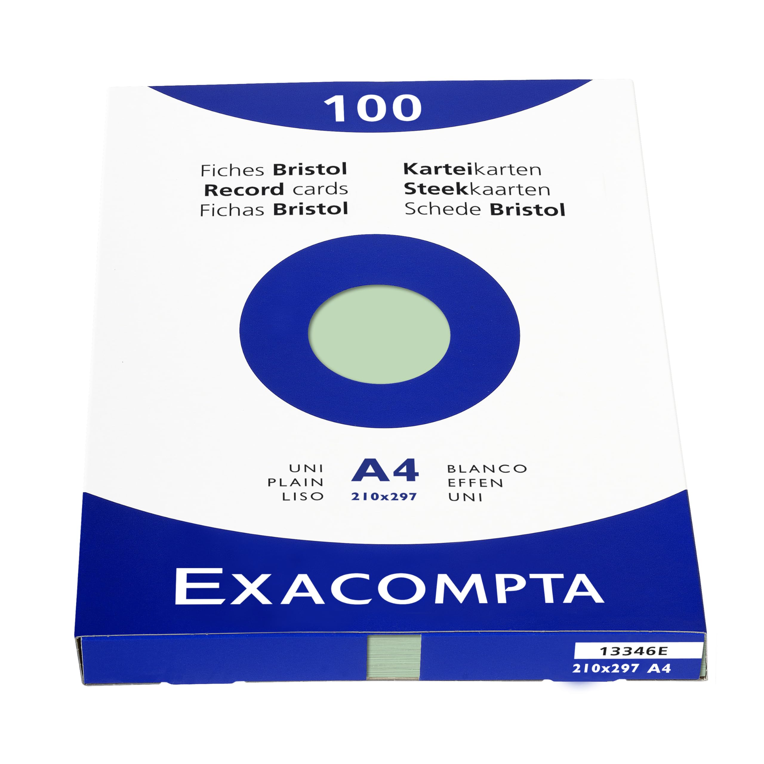 Exacompta - Ref 13346E - Bristol Plain Record Cards (Pack of 100) - A4 ...