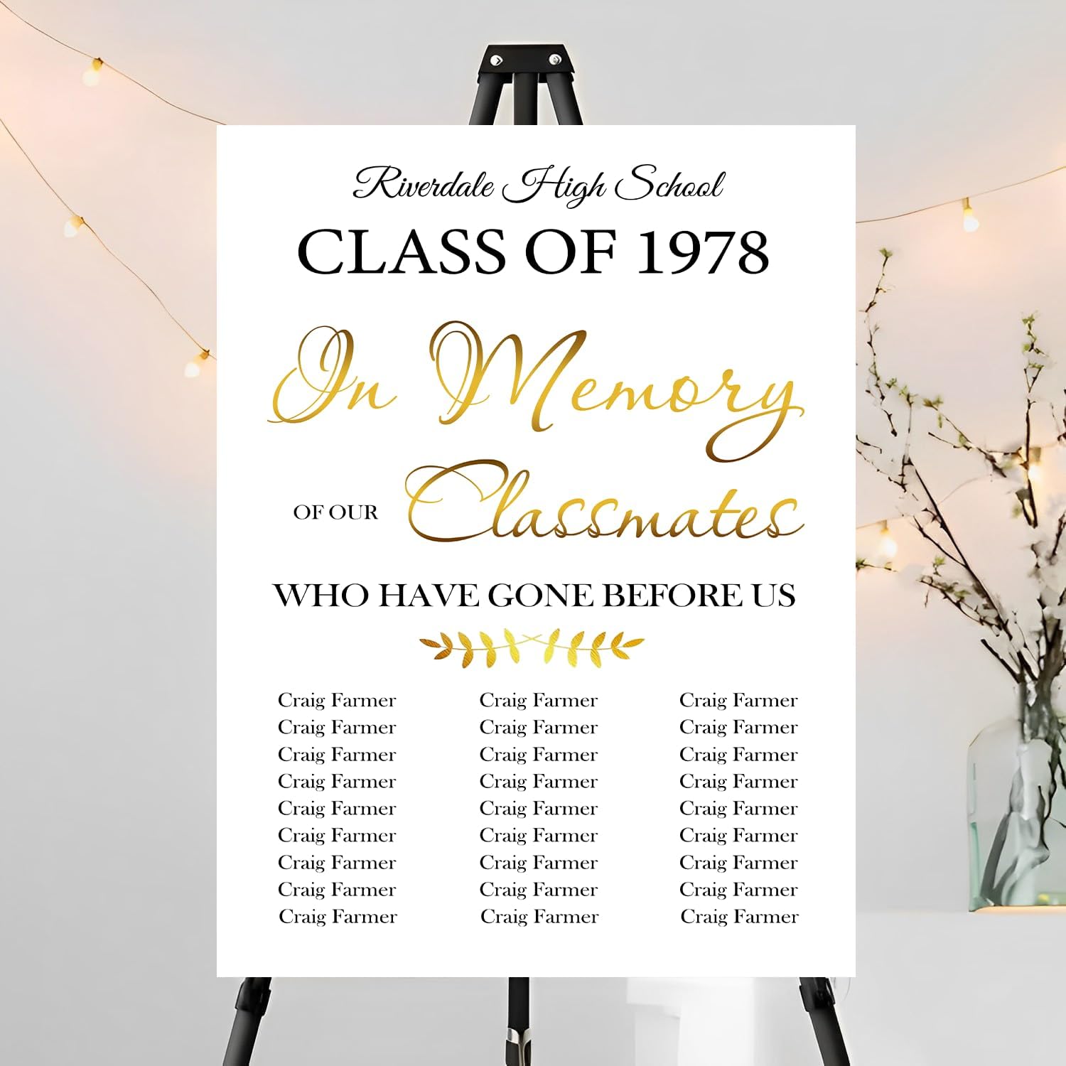 Amazon.com: ANTEQUE Personalized In Memory Of Our Classmates Yard Sign ...