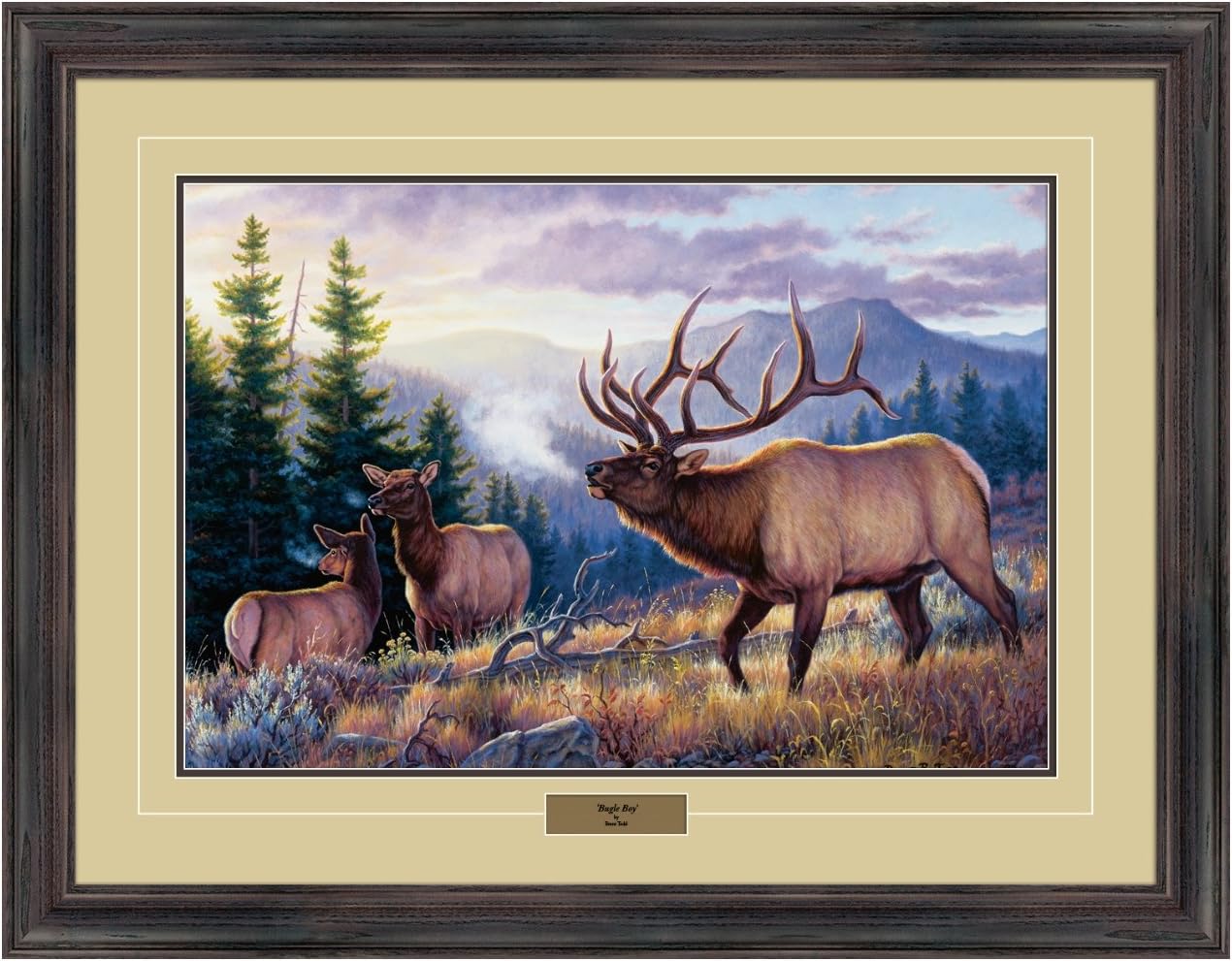 Amazon.com: Reflective Art 80444ET 26x34 Bugle Boy, Dark Walnut Frame ...