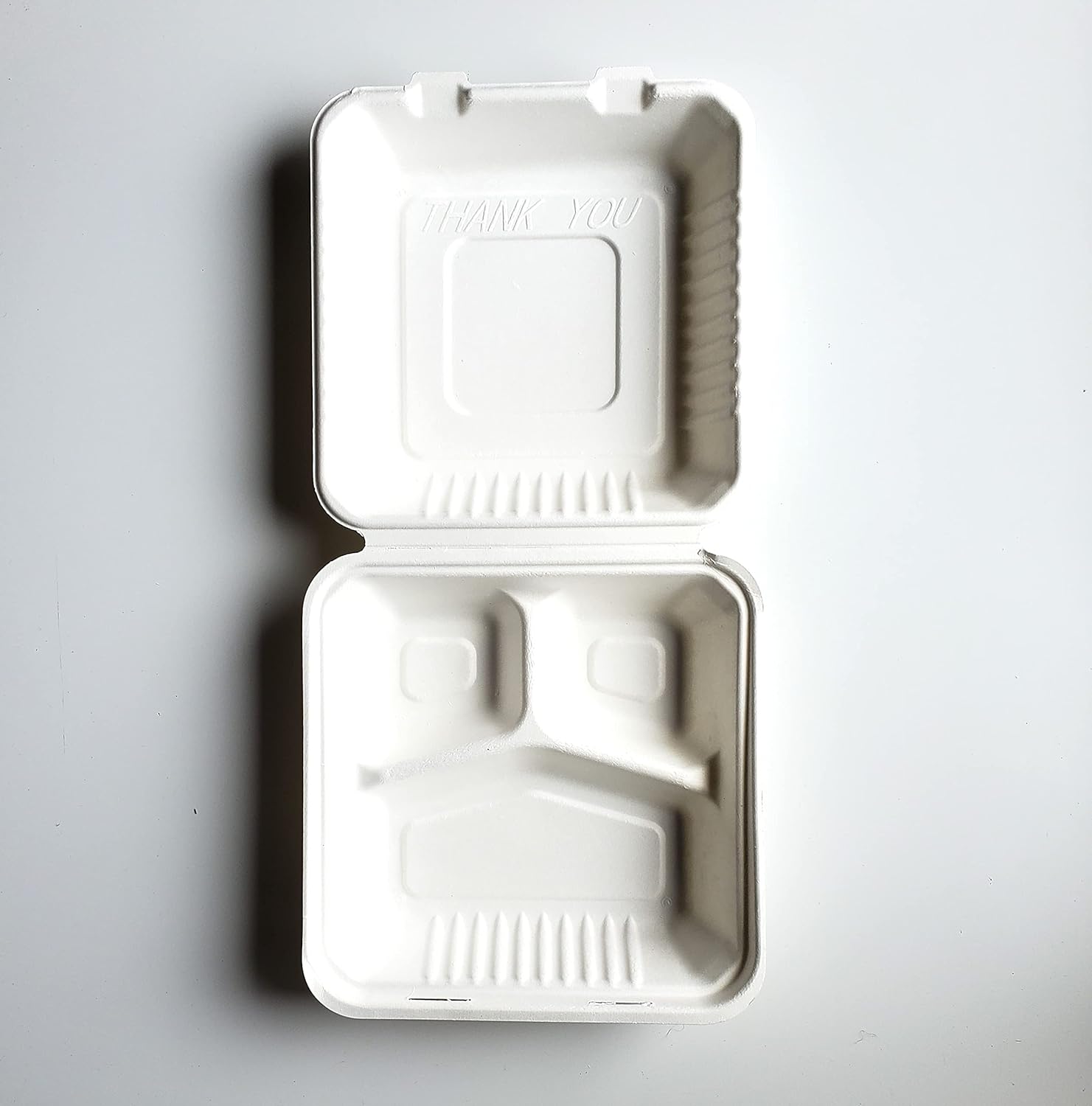 Amazon.com: 9 inch (3 Compartment) - Clamshell Sugarcane Bagasse take ...
