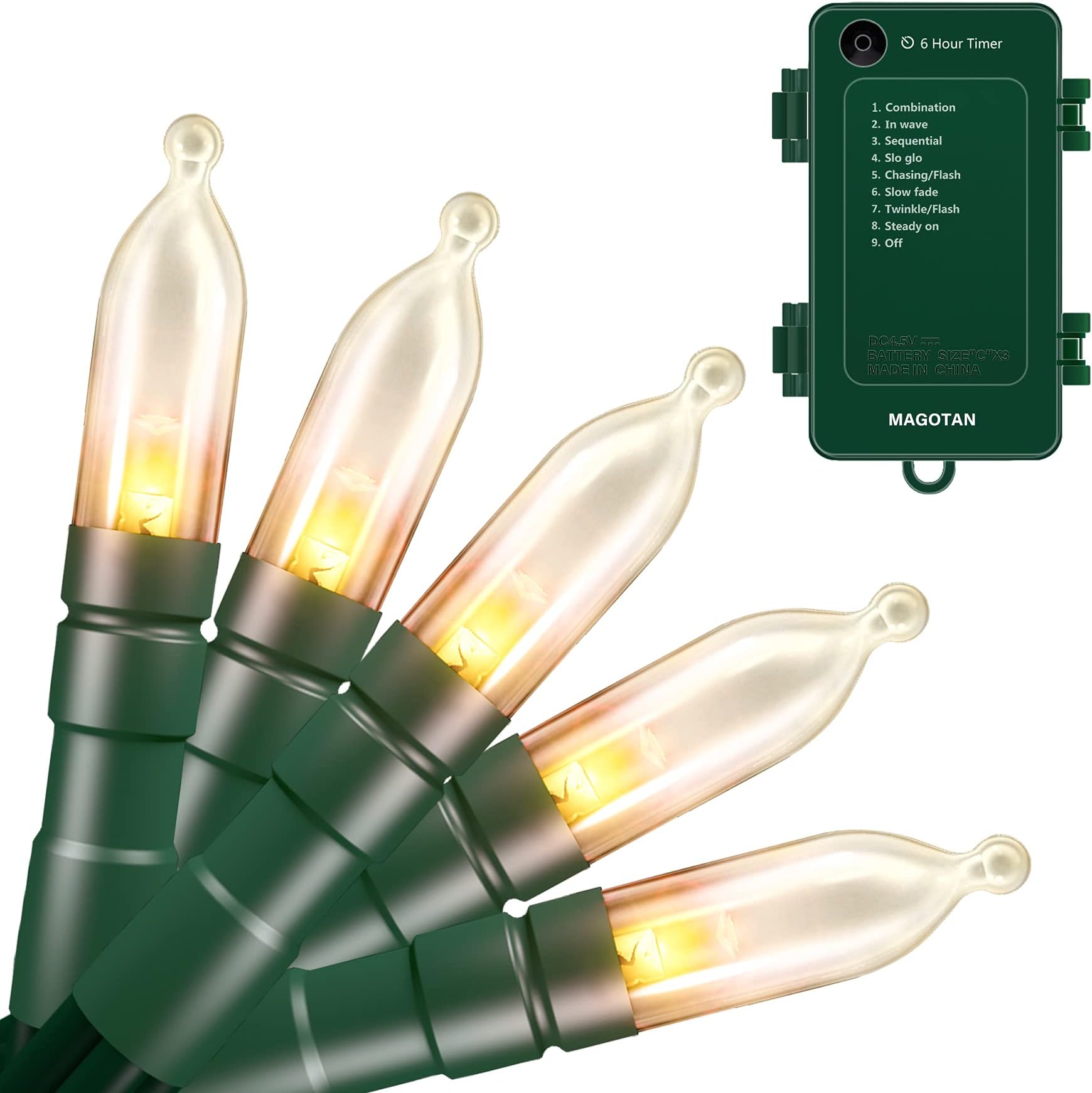 Amazon.com: Christmas Lights with Timer - Battery Operated String ...