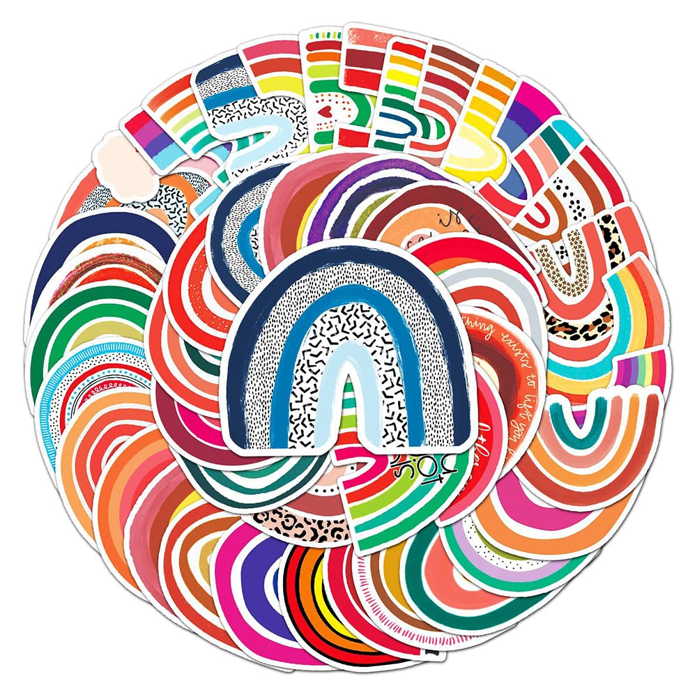 Amazon.com: Rainbow Stickers for Teens Boy Girls Kids|50 Pcs|Aesthetic ...