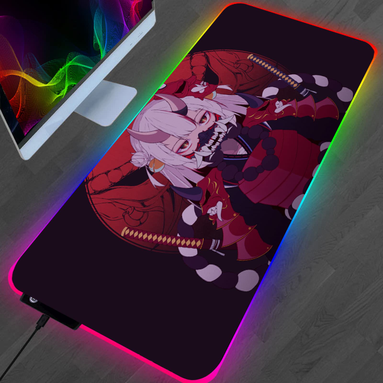 Buy Gaming Mouse Pads Hololive Nakiri Ayame Large RGB Mouse Pad XXL ...