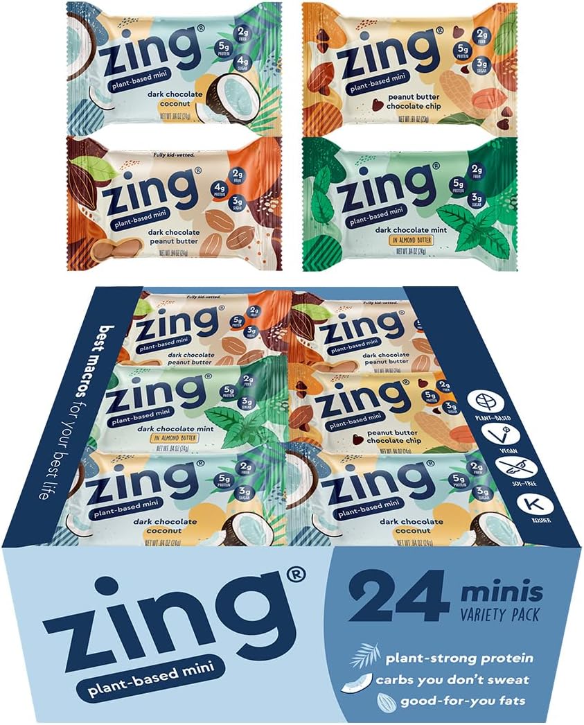 Amazon.com: Zing Peanut Butter Chocolate Chip Vegan Protein Bars ...