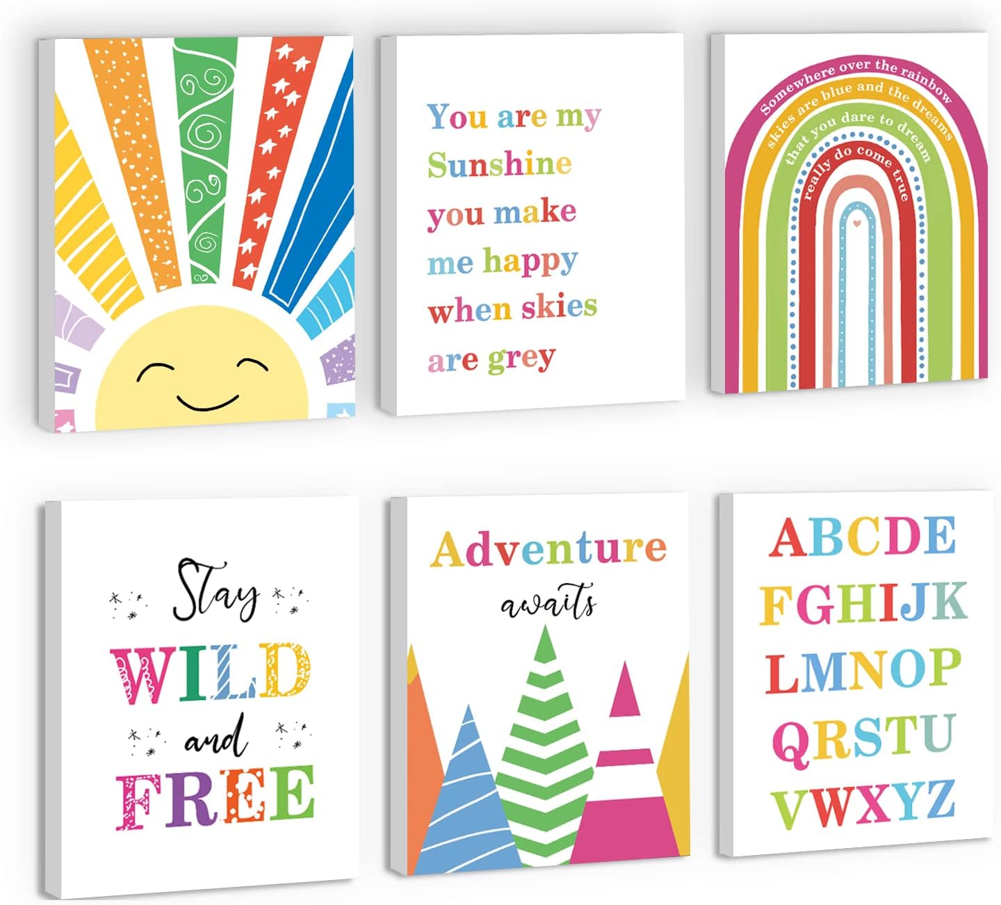 Amazon.com: KAIRNE Playroom Wall Decor,Kids Alphabet Rainbow Classroom ...