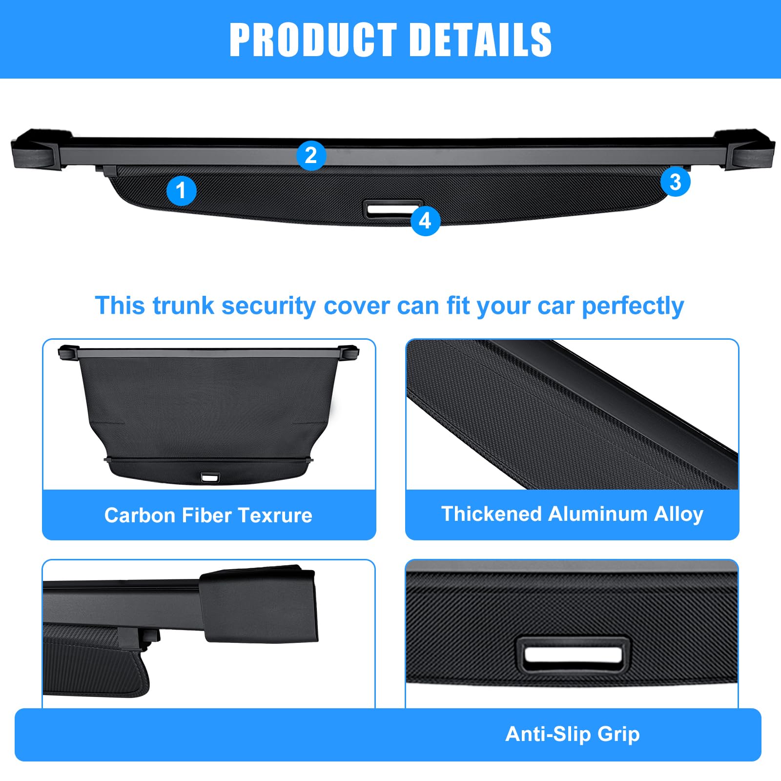 Snapklik.com : AUXKO Retractable Cargo Cover For Jeep Grand Cherokee