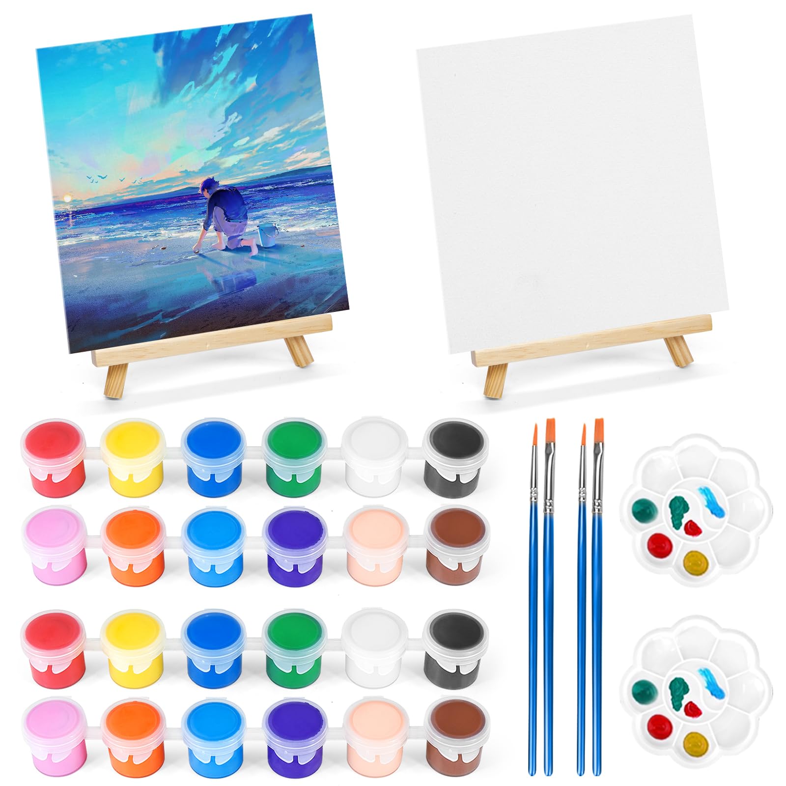 AUREUO 2x2 Mini Canvas Art Supplies - Stretched Blank Canvas For ...