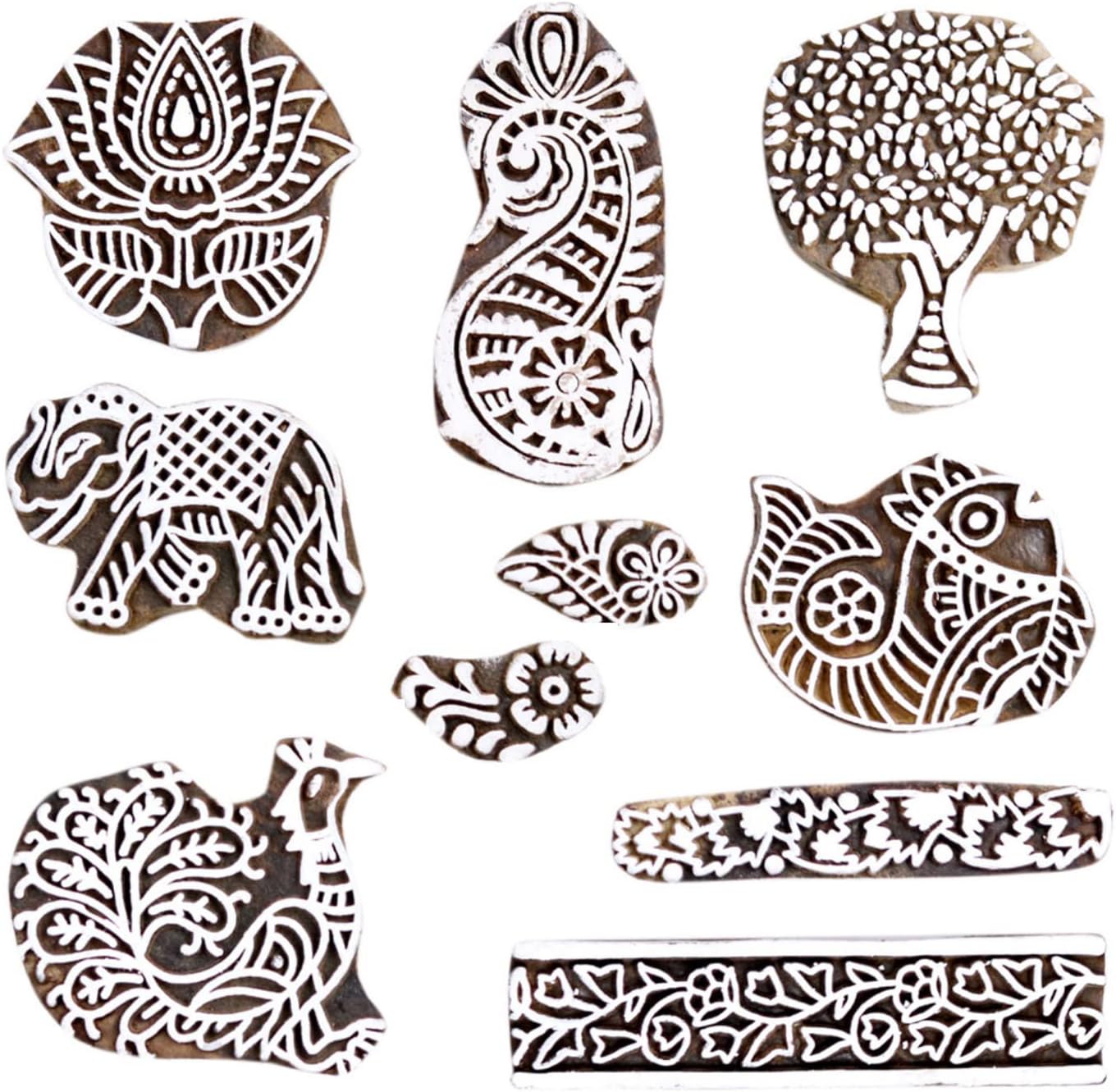 Amazon.com: Wholesale Lot of 10 Classic Designs Wooden Block Stamps ...