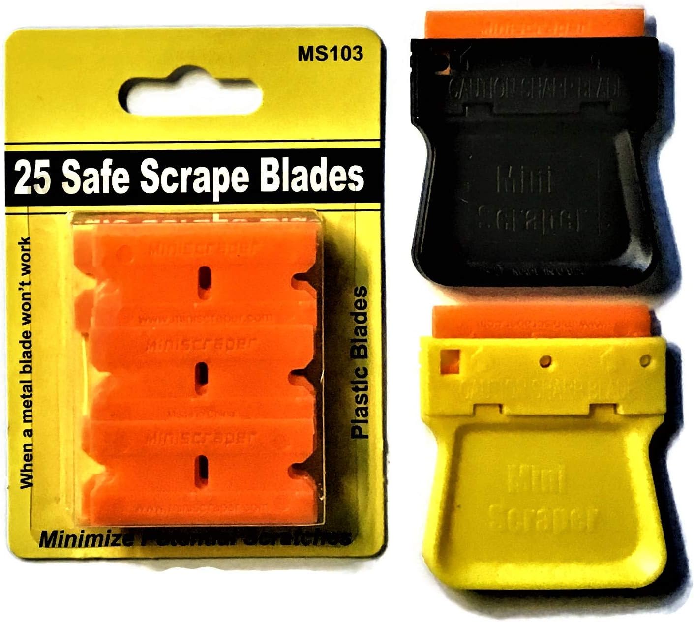 Amazon.com: MINISCRAPER® Plastic Razor Blades,T-2 Blade 50% Wider 20 ...
