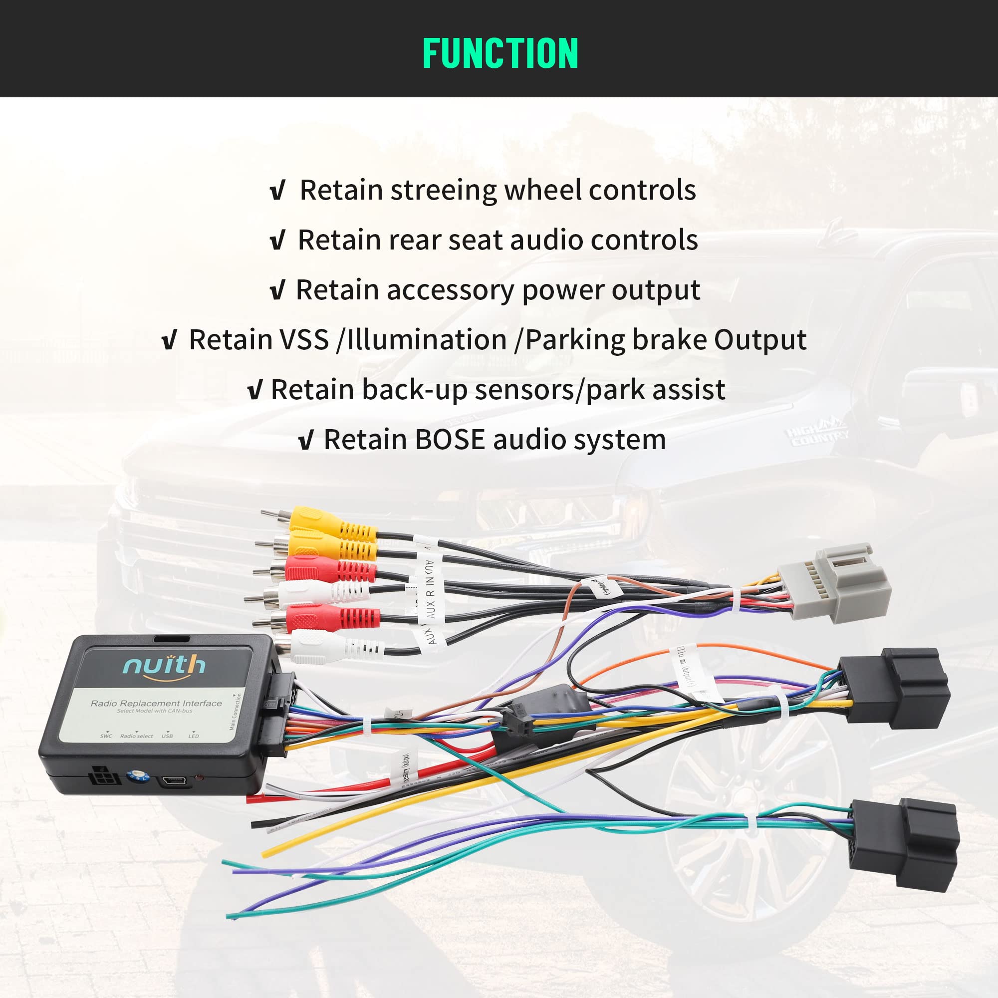Radio Replacement Interface with Steering Wheel Control for GMC Chevy ...