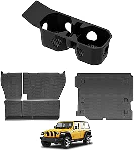 Amazon.com: Cargo Mats&Cup Holder Coaster for 18-24 Wrangler JL 4X4 4 ...