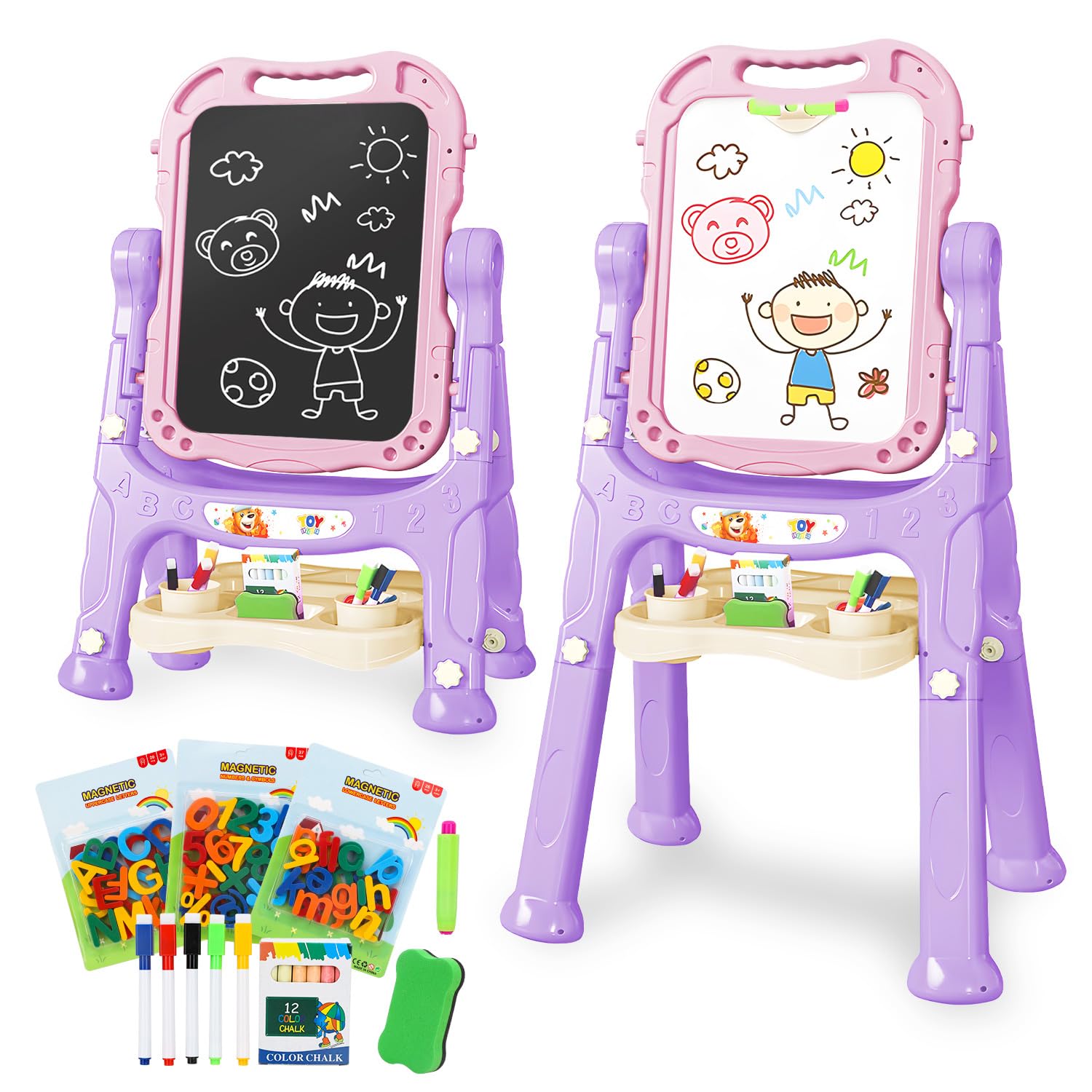 Amazon.com: TOY Life Easel for Kids Art Easel for Toddler Easel - 4in1 ...