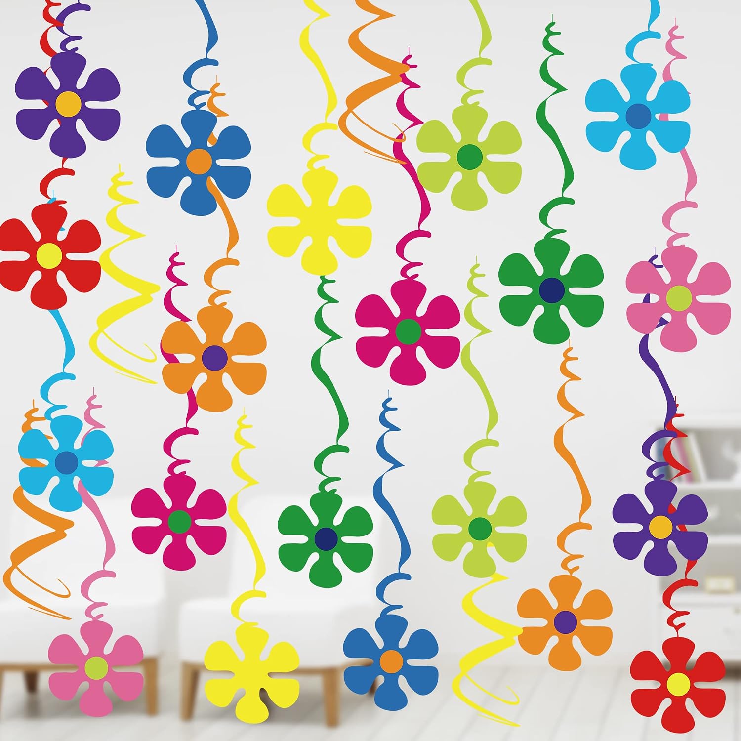 Amazon.com: 64 PCS Hippie Hanging Swirls 60s Retro Hanging Swirls Decor ...