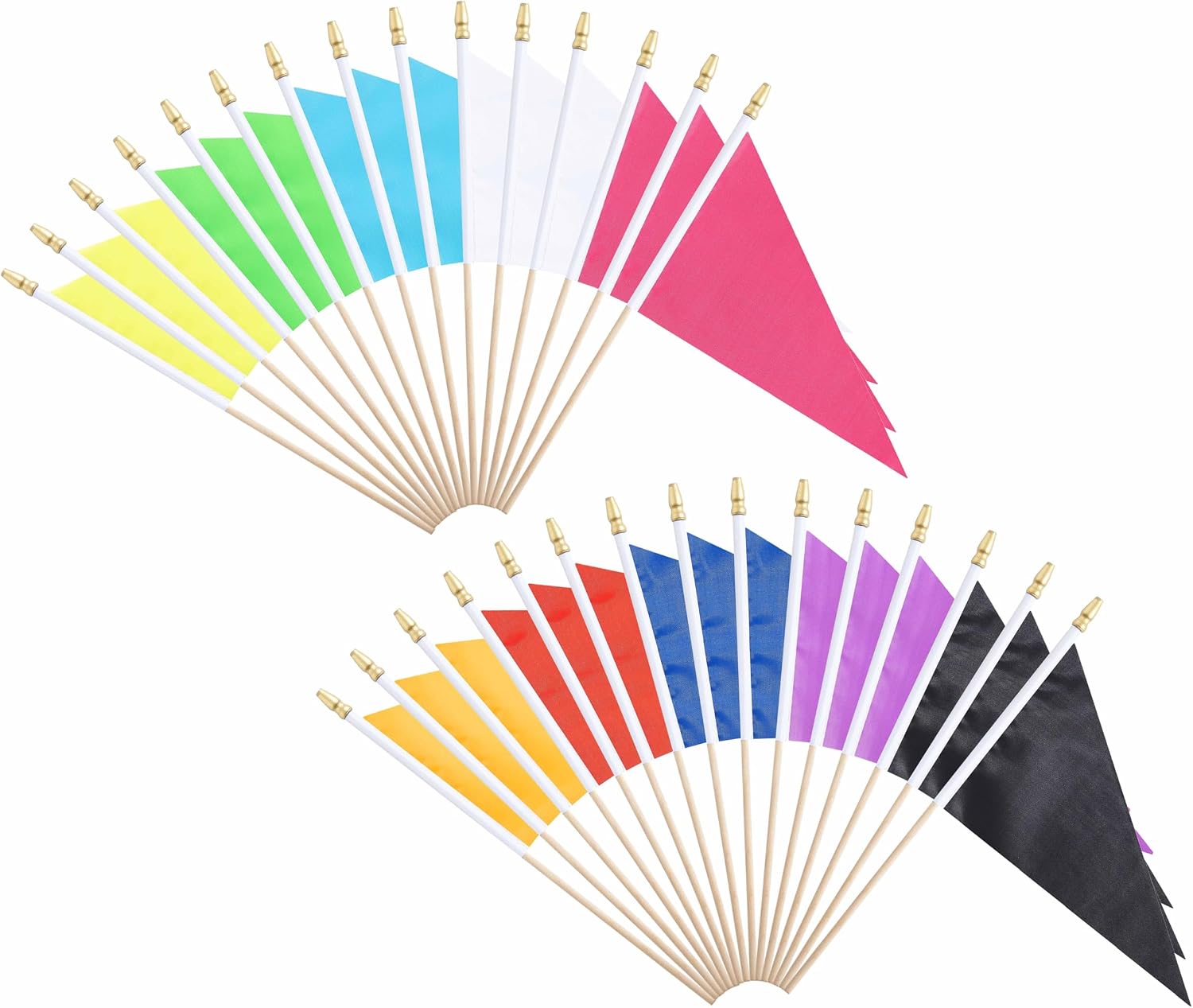 Amazon.com: vpisun 50 Pack Solid Color Blank Pennant Flag Set on Mini ...