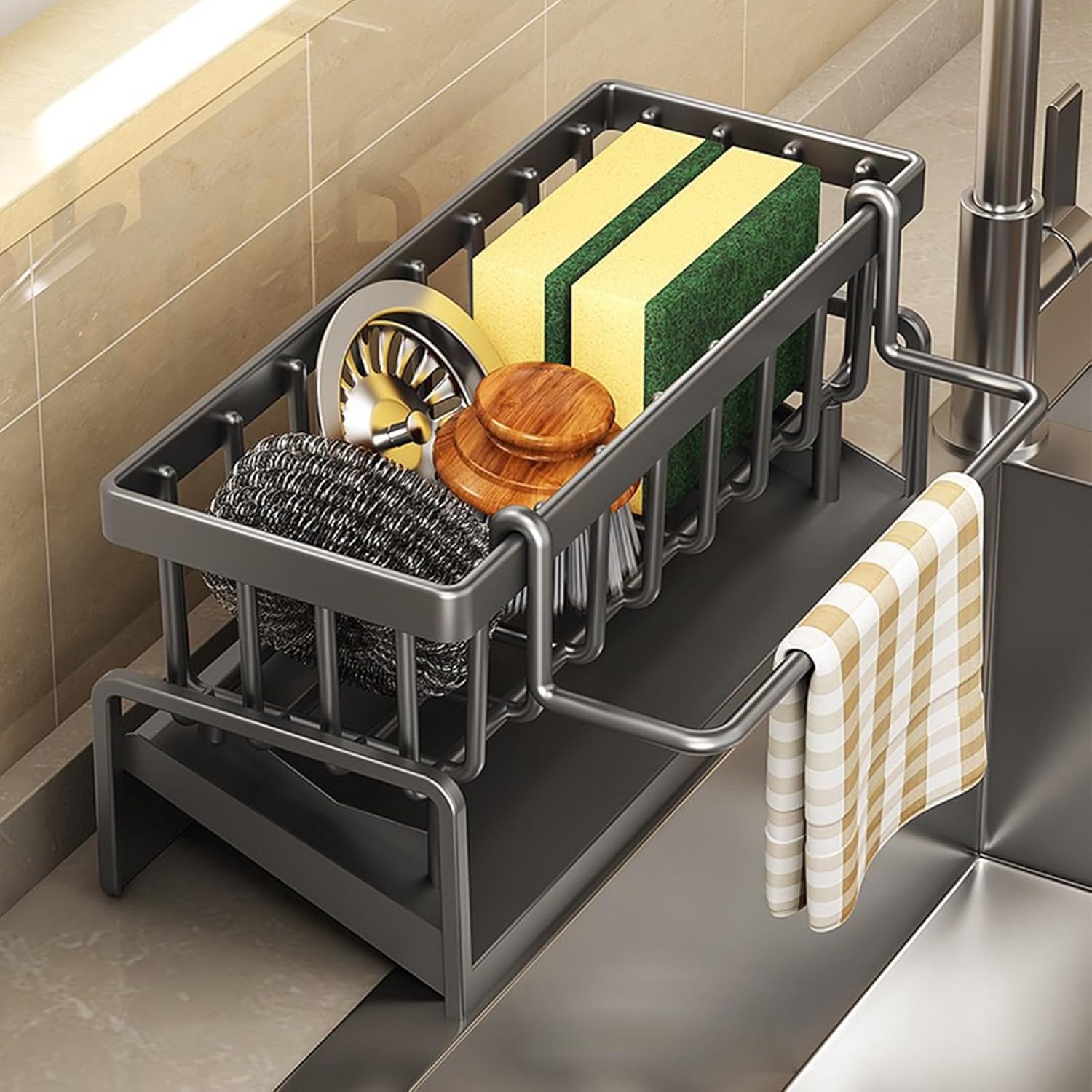 Amazon.com - FAWEGO Sponge Holder, Sink Caddy Sponge Holder for Kitchen ...
