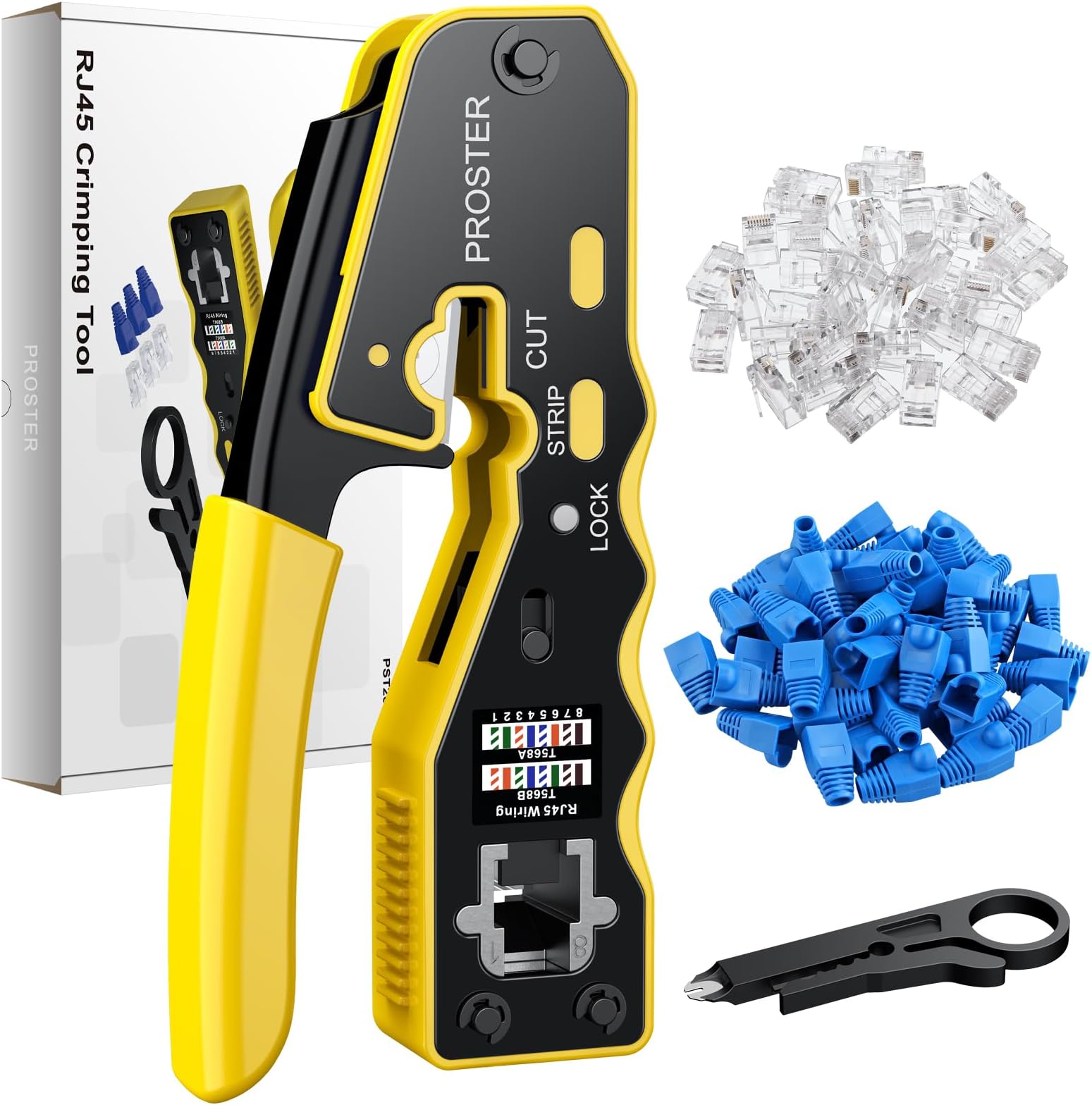 RJ45 Crimp Tool Set All-in-one Crimping Tool Ethernet Cable Crimper ...