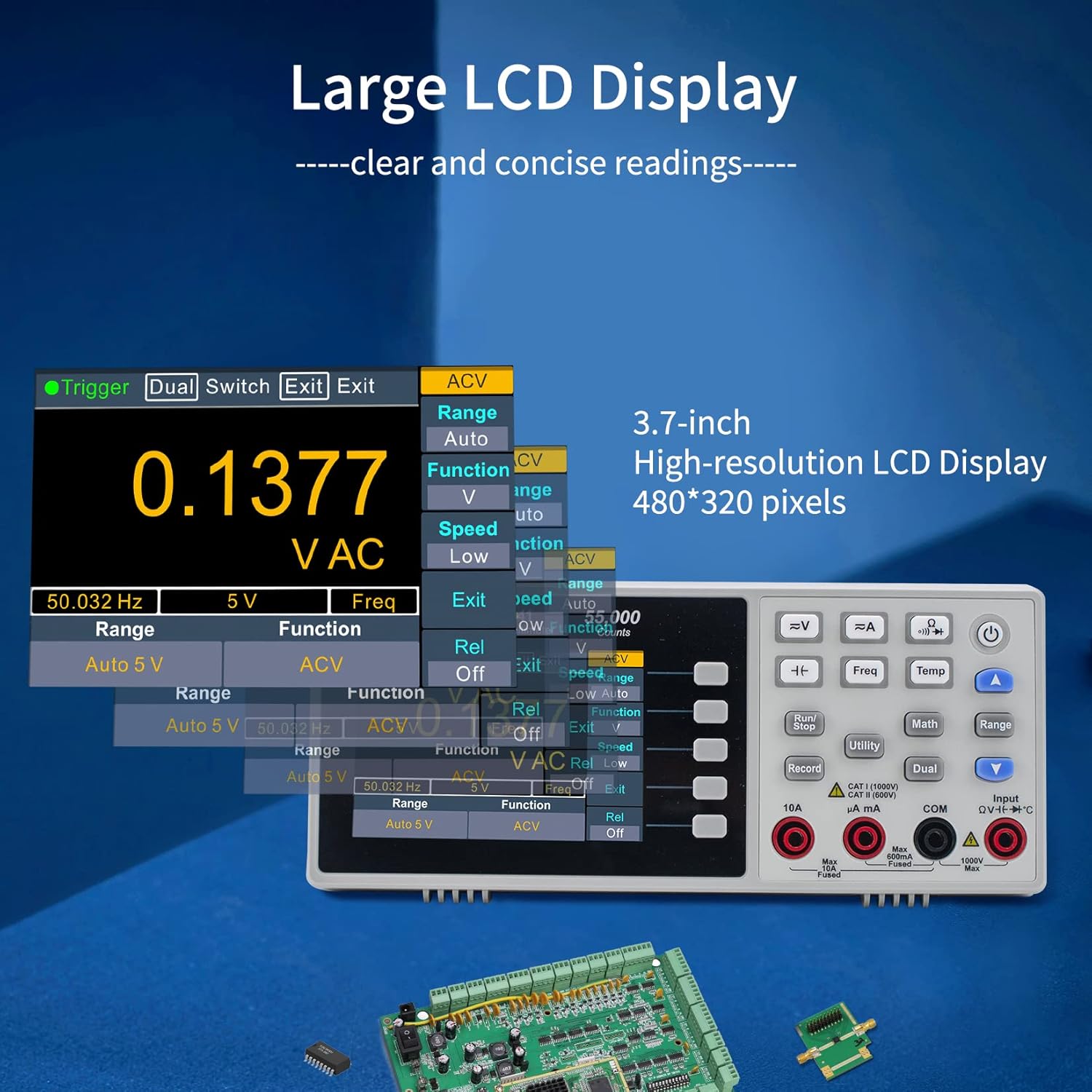 OWON XDM1041 Protable Bench Multimeter with 3.7-Inch 55,000 Count True ...