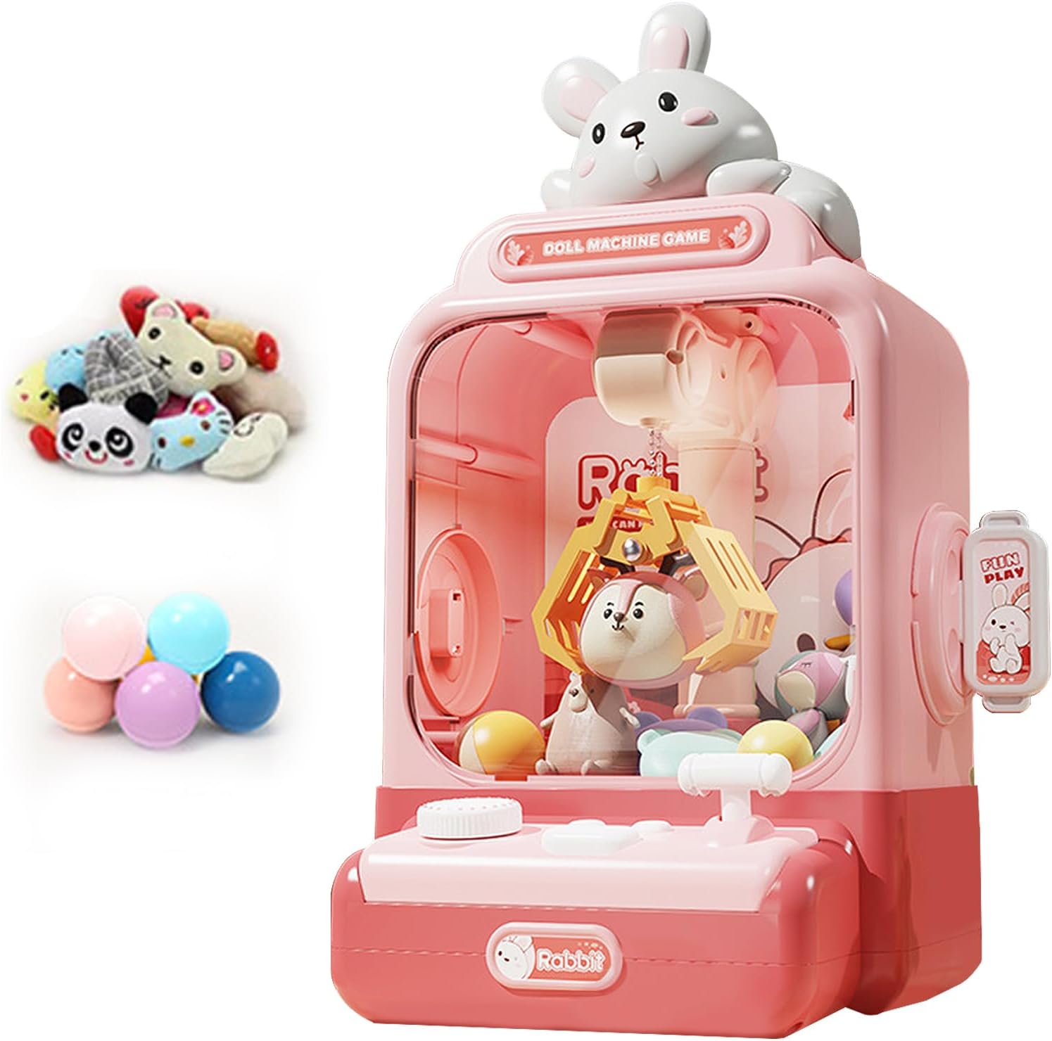 Amazon.com: J.Chand Rabbit Claw Machine - Mini Vending Machine with Lights and Music, Candy ...