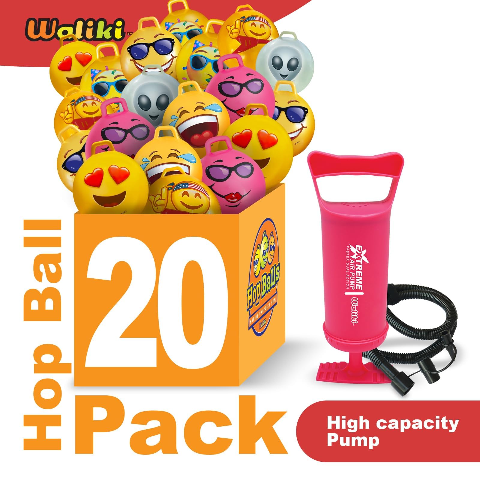 WALIKI Hopper Ball for Kids | 20 Pack | Hippity Hop | Jumping Hopping ...