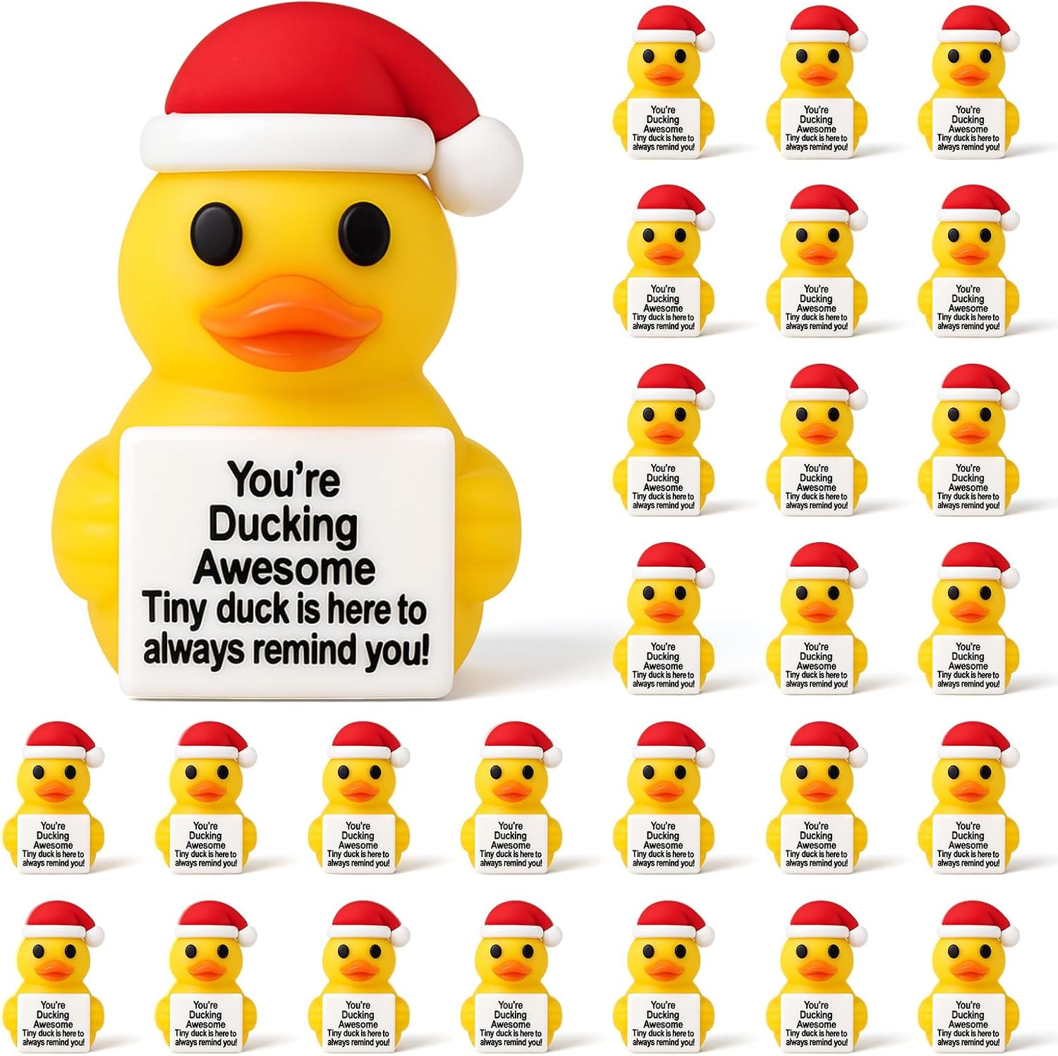 Amazon.com: Gejoy 25 Pcs Mini Rubber Christmas Duck Toys Positive Gifts ...