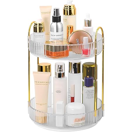 Amazon.com: 360° Rotating Makeup Organizer, Bathroom Makeup Carousel ...