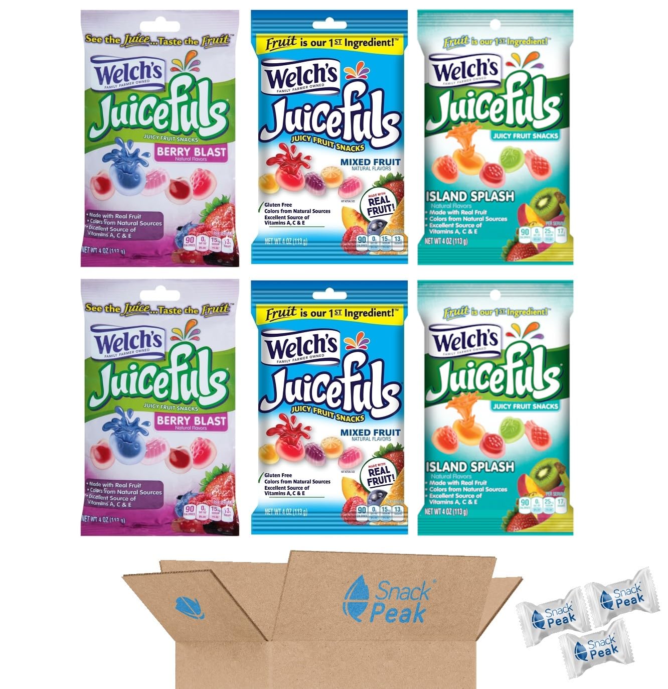 Amazon.com: Welch’s Juicefuls Fruit Snacks Snack Peak Variety Gift Box ...