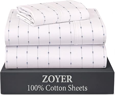Amazon.com: ZOYER 100% Cotton Sheets – Twin XL Size Percale Bedding ...