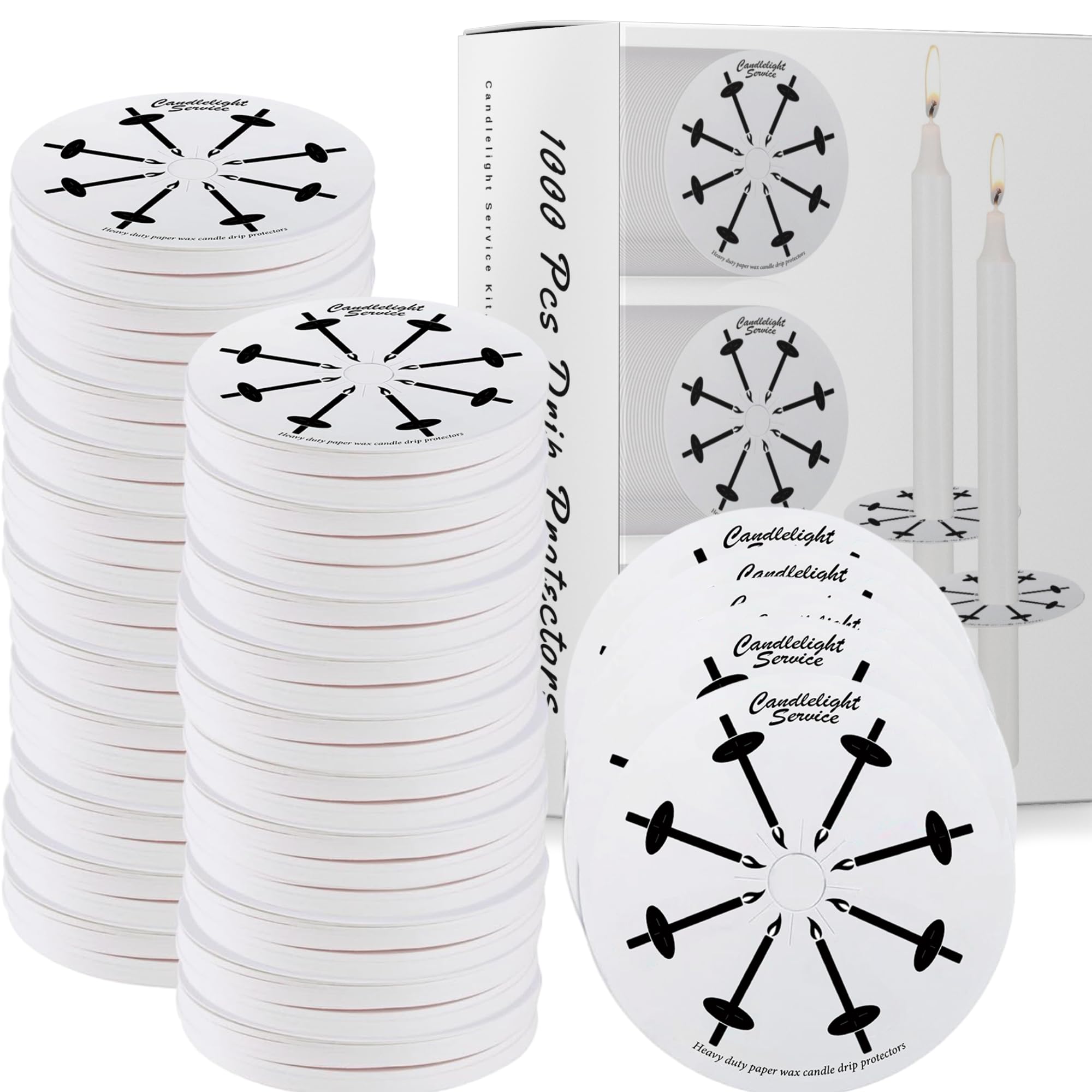Amazon.com: CDXHOME 1000 drip Candle Holders/Candle Bobeches-Paper ...