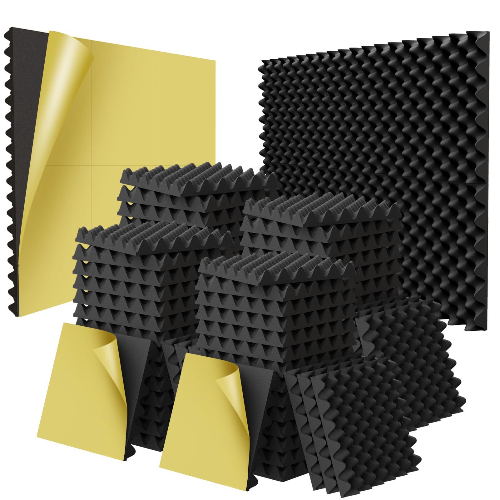 Amazon.com: 48 Pack 1.5"X12"X12" Acoustic Foam, Self Adhesive Sound ...