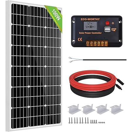 Amazon.com: Topsolar Solar Panel Kit 100 Watt 12 Volt Monocrystalline ...