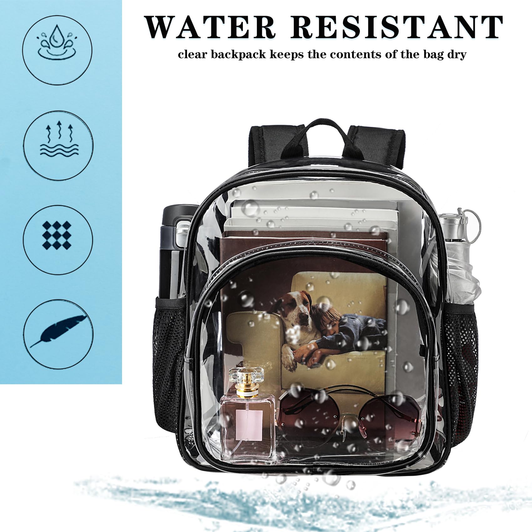 Snapklik.com : KUI WAN Clear Backpack Stadium Approved 12x12x6 Small ...