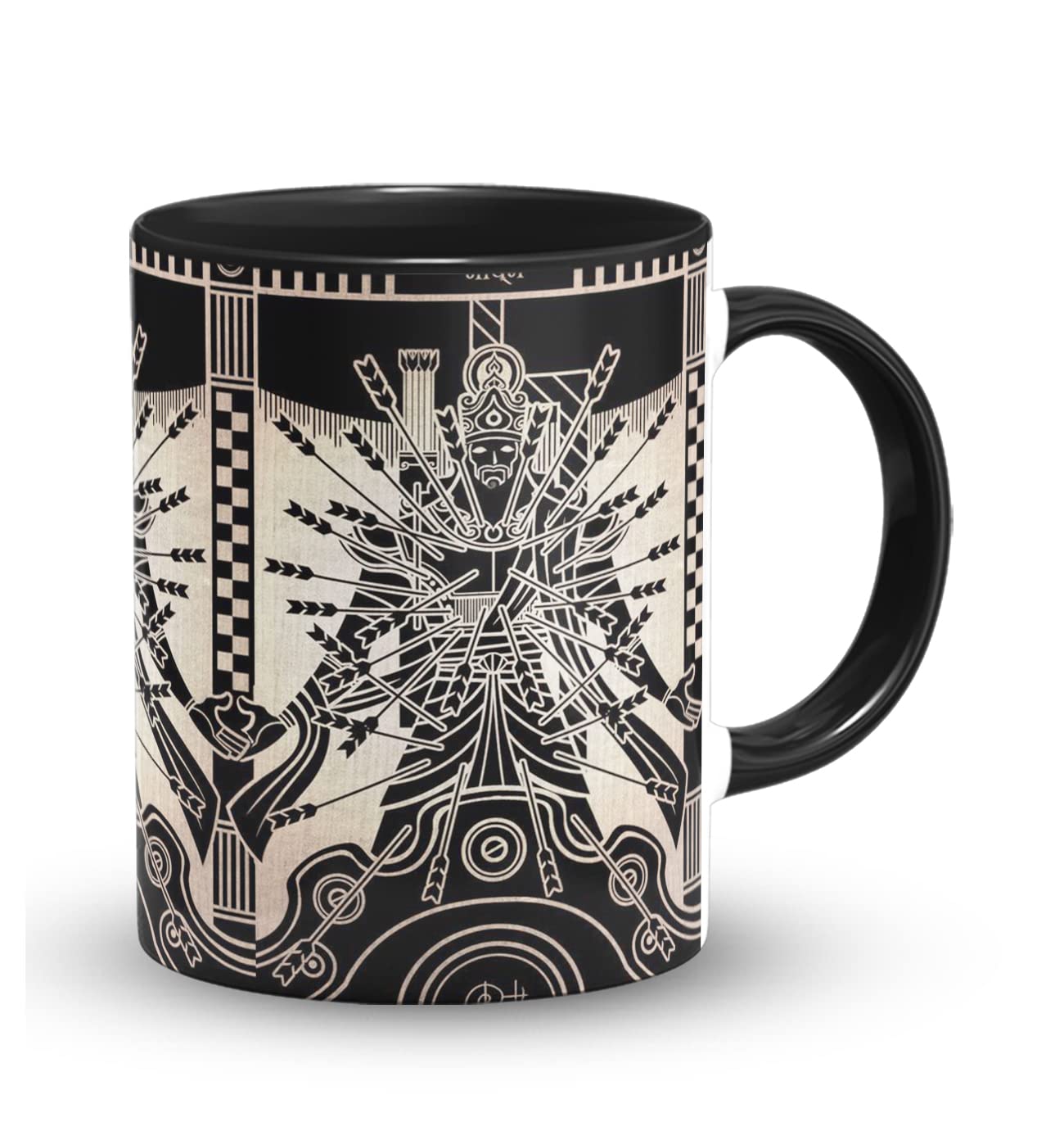 Buy The Desi Monk Bhishma Printed Black Mug with Print | Mahabharat ...