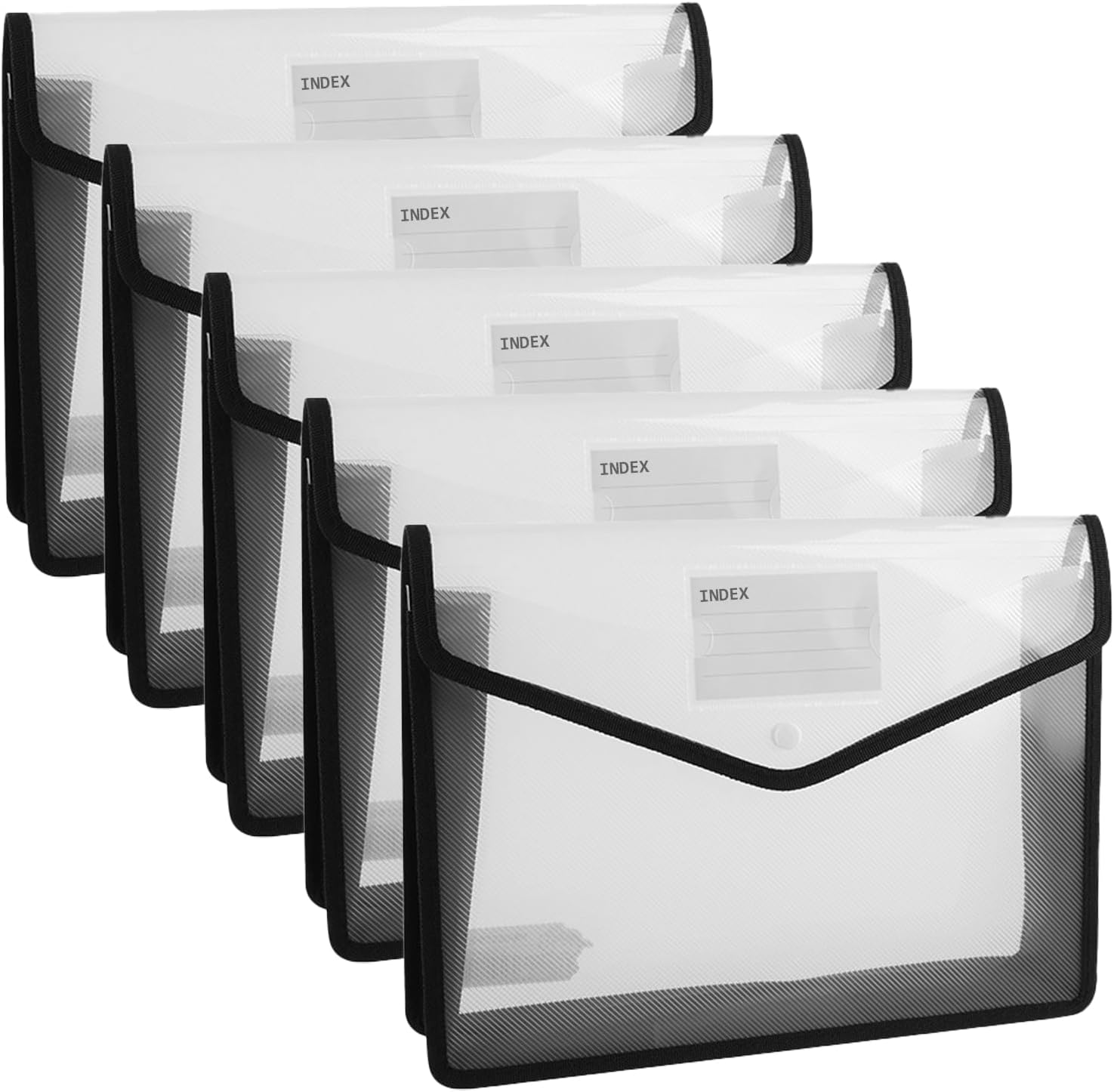 5 PCS A4 File Folders, Waterproof Transparent Plastic Folder Organizer ...