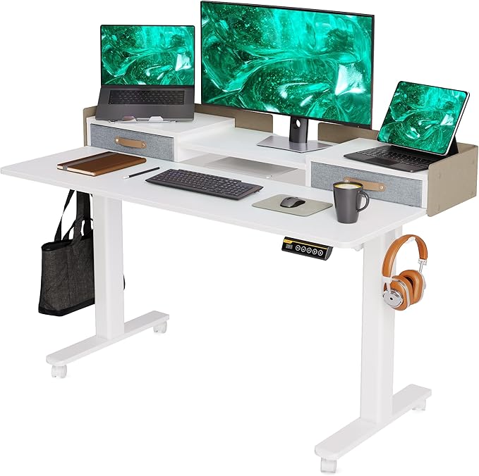 Amazon.com: Claiks Standing Desk with Drawers, Stand Up Electric ...