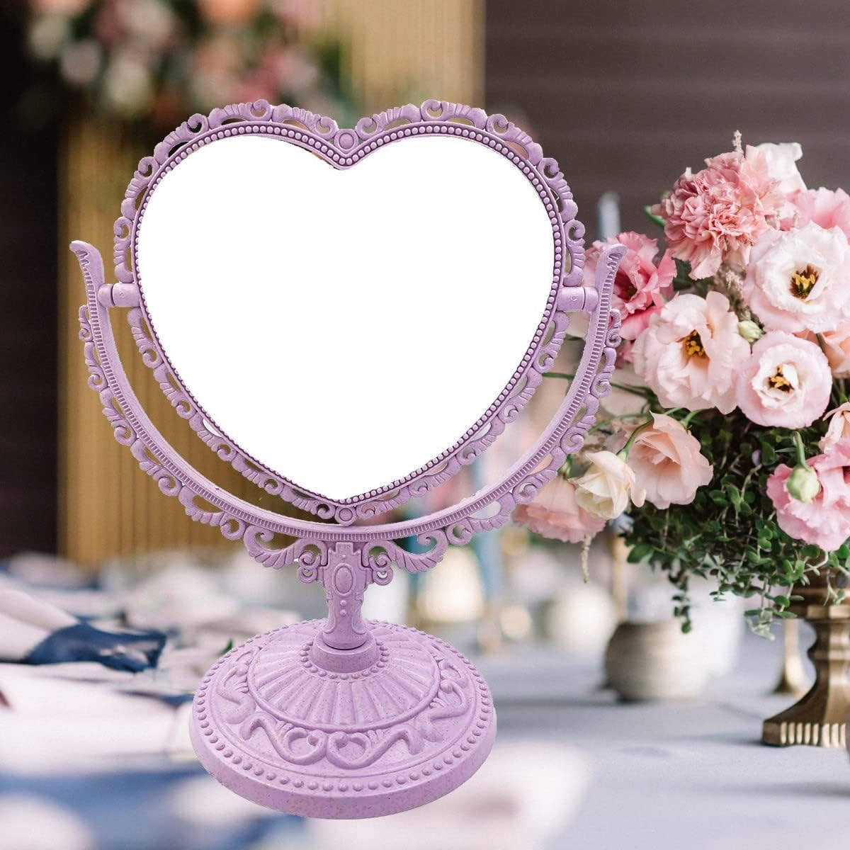Amazon.com - 1 PC European-style Desk Mirror Cute Heart- Mirror Double ...